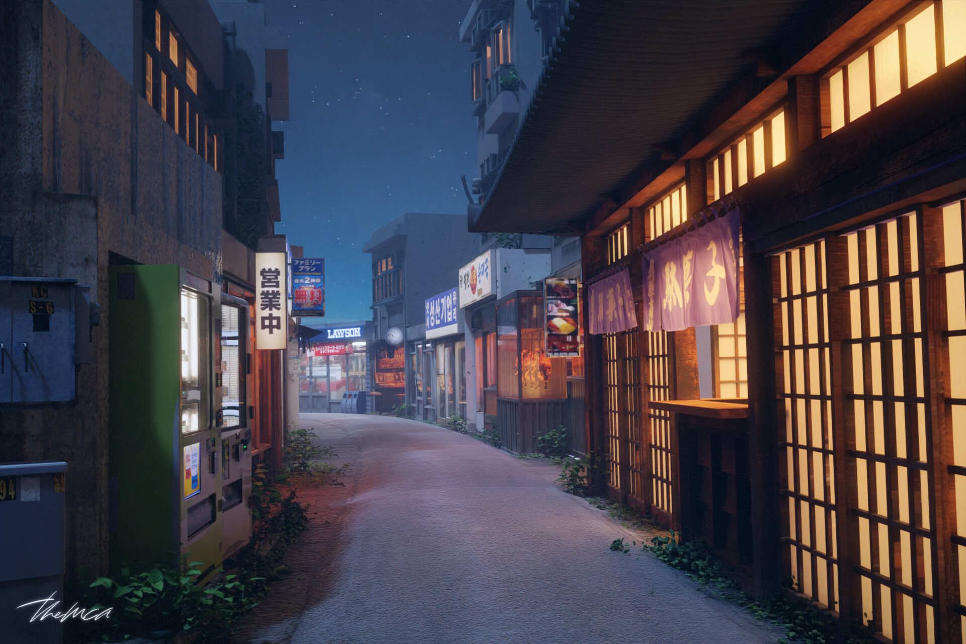 ArtStation - Night (Possibly) Alleyway