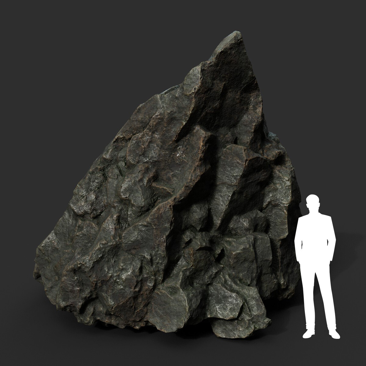 3D Models by 3D Landscape - Low poly Black Sharp Rock 210226