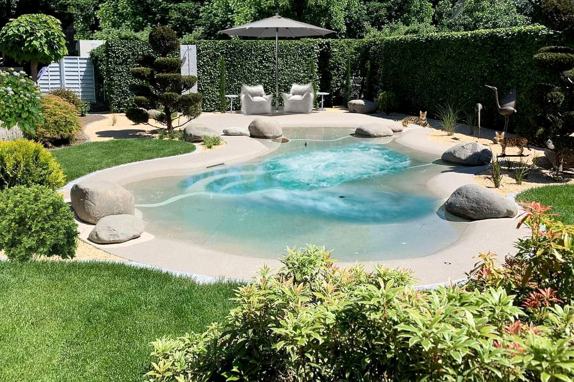 ArtStation - Sand Pool Garden - An Our Dream 🌳👩‍ ️‍👨🐨🦜🌞🌹🍄🍀🌱🌿💦🌊🌳