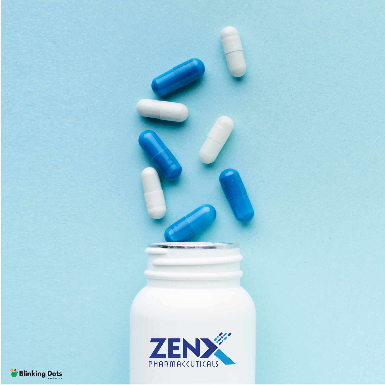 Blinking Dots - ZenX Pharmaceuticals - Visual Identity Design by ...