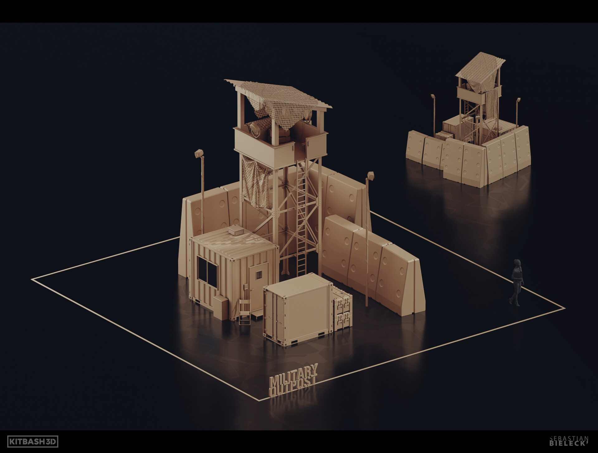 Sebastian Bielecki - Military Outpost Kitbash3D Set