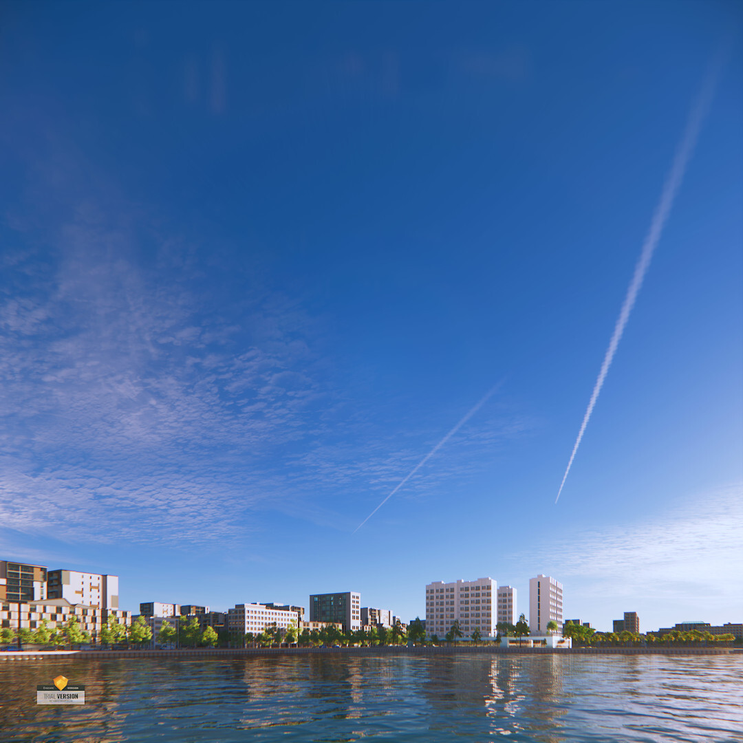 ArtStation - Waterfront Aerial View