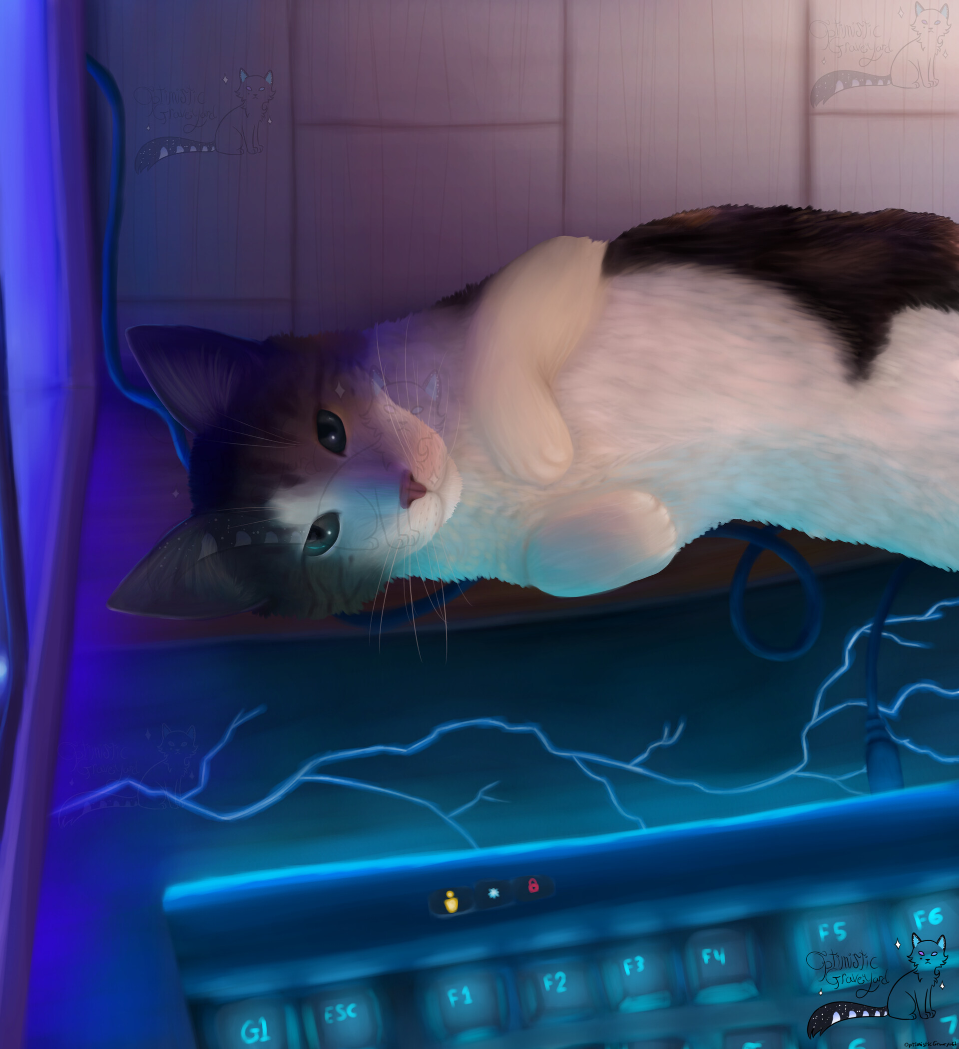 Angela Yinger - Pet Portrait : A2 the feline