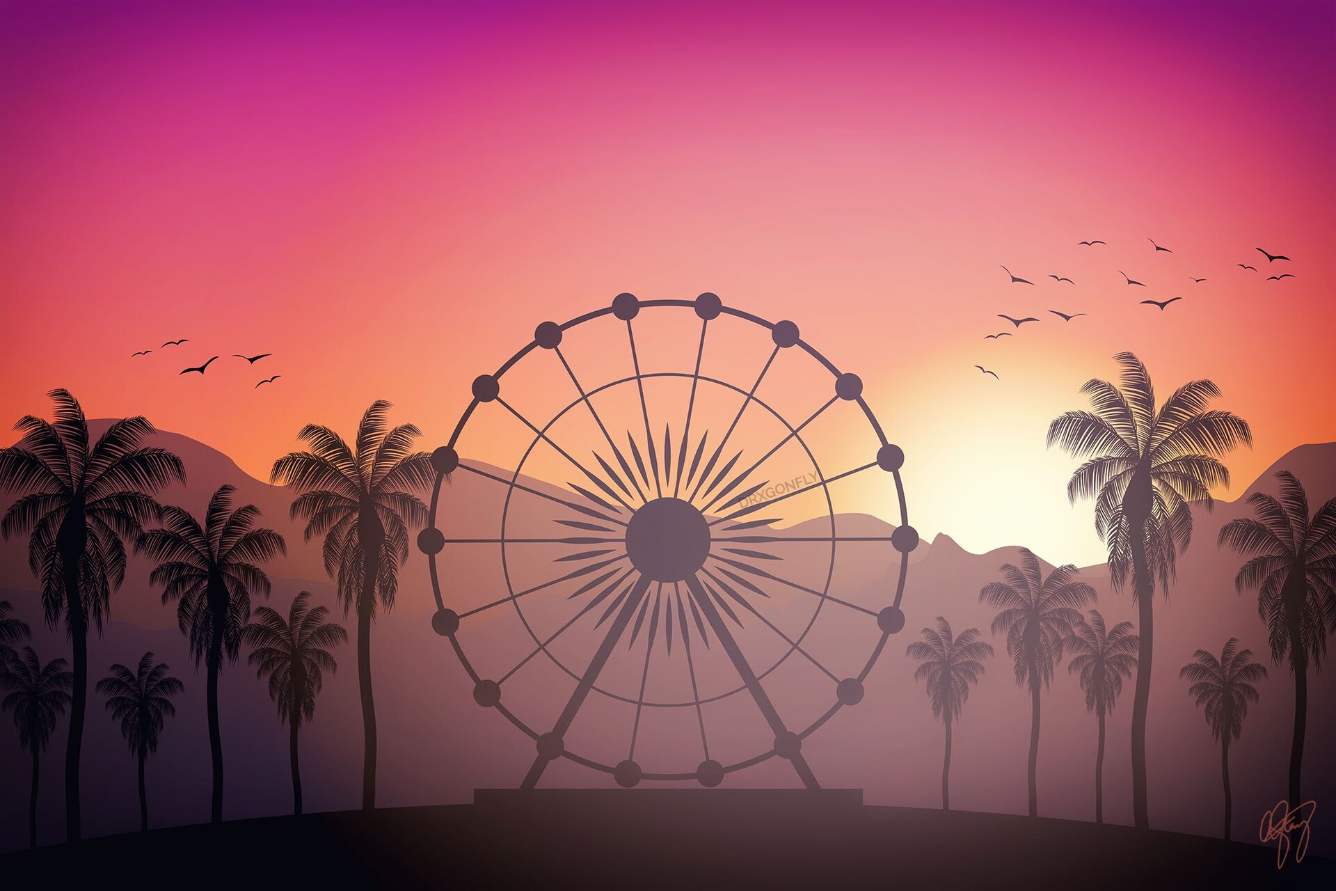 ArtStation - Music Festival Inspired Sunset