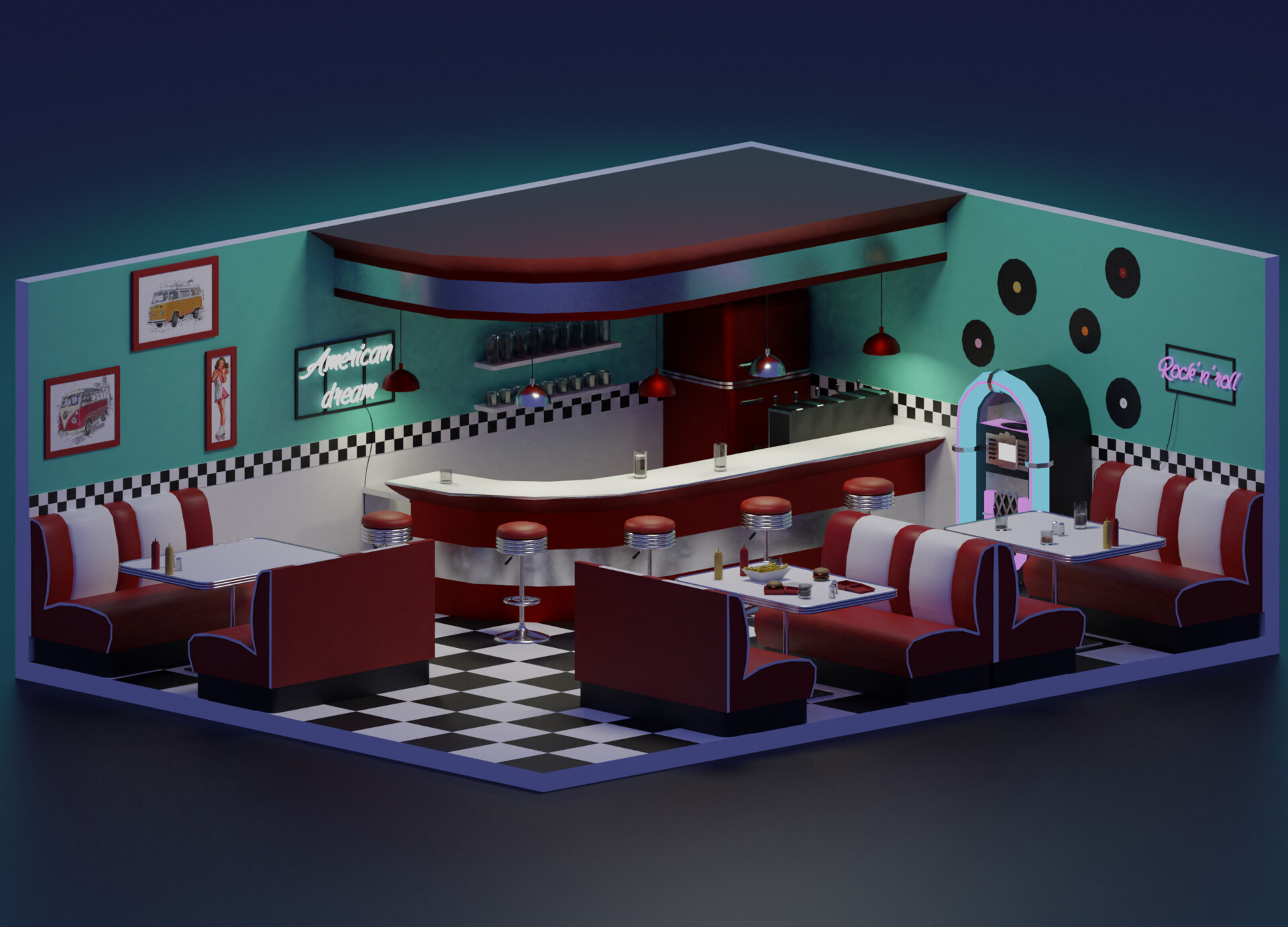 ArtStation - American diner