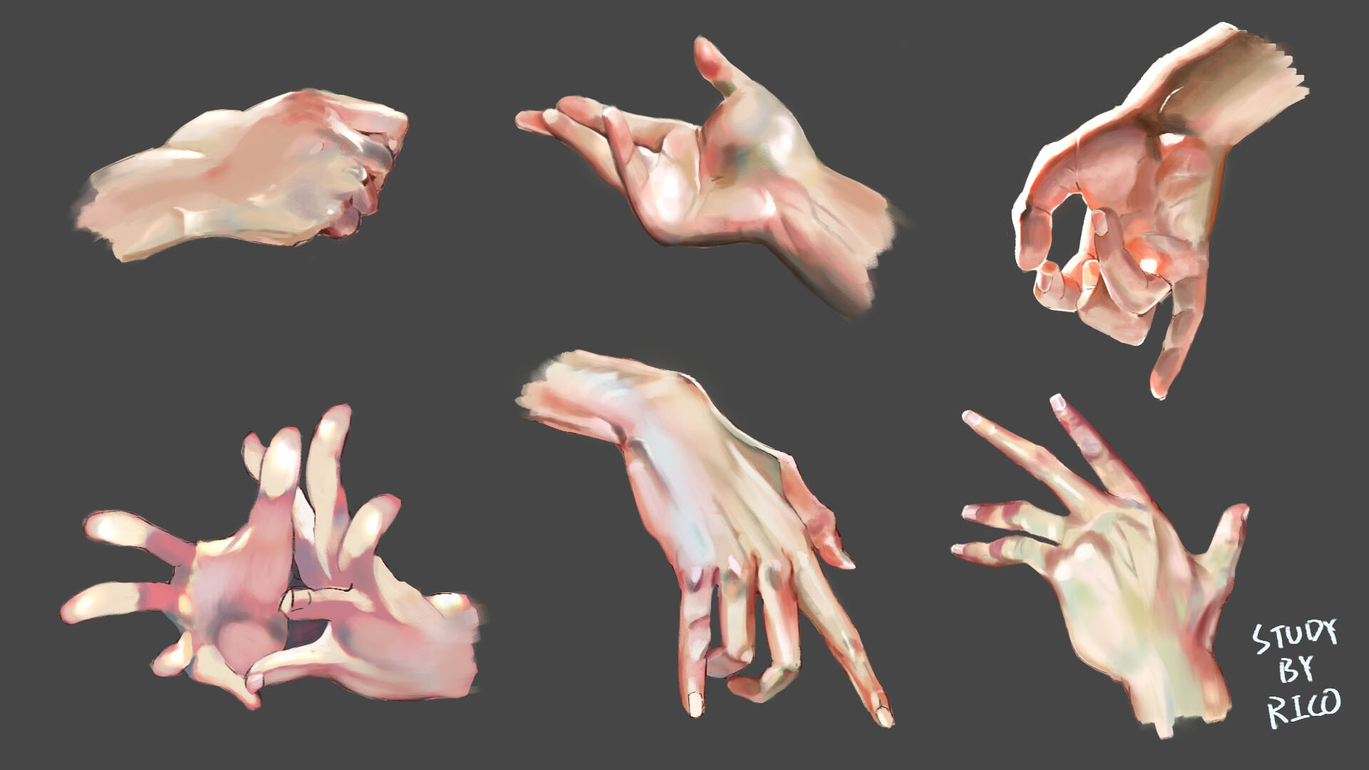 ArtStation - Hands study (painting process included)