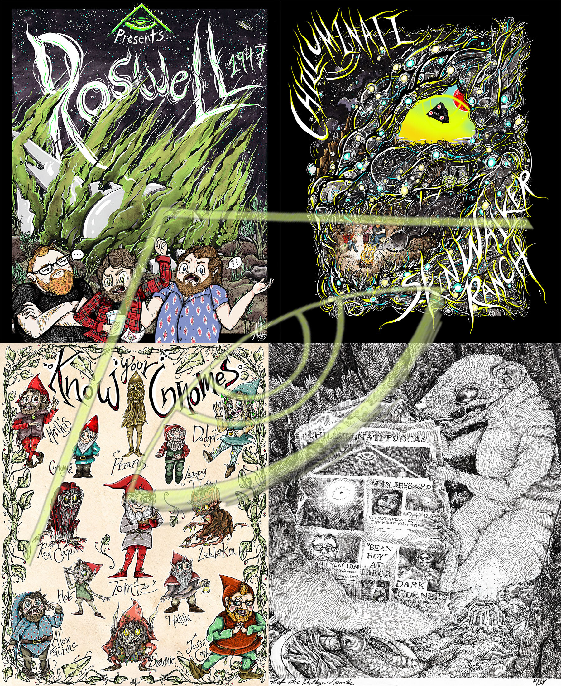 ArtStation - Chilluminati Podcast Posters 1-4