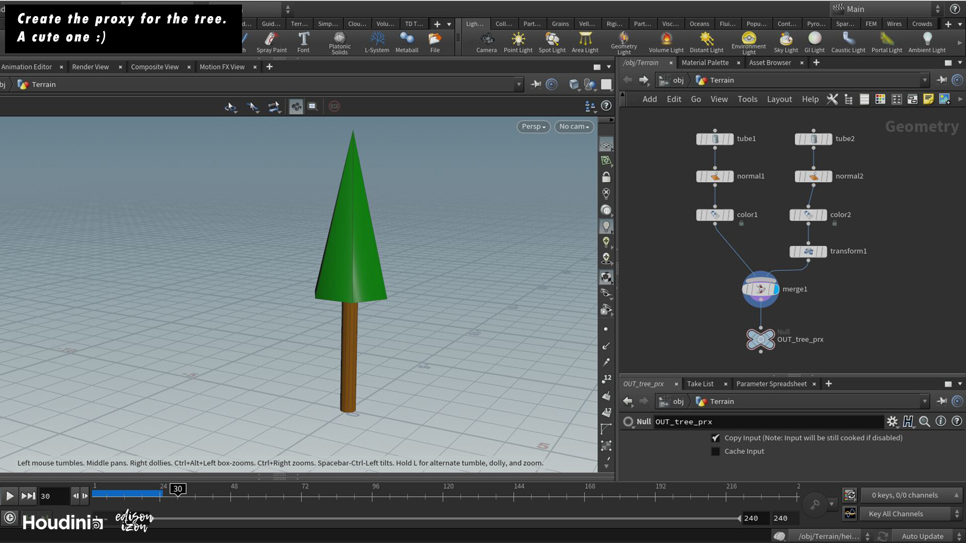 Edison - Creating Terrain, Masks, and Scattering Proxy in Houdini ...