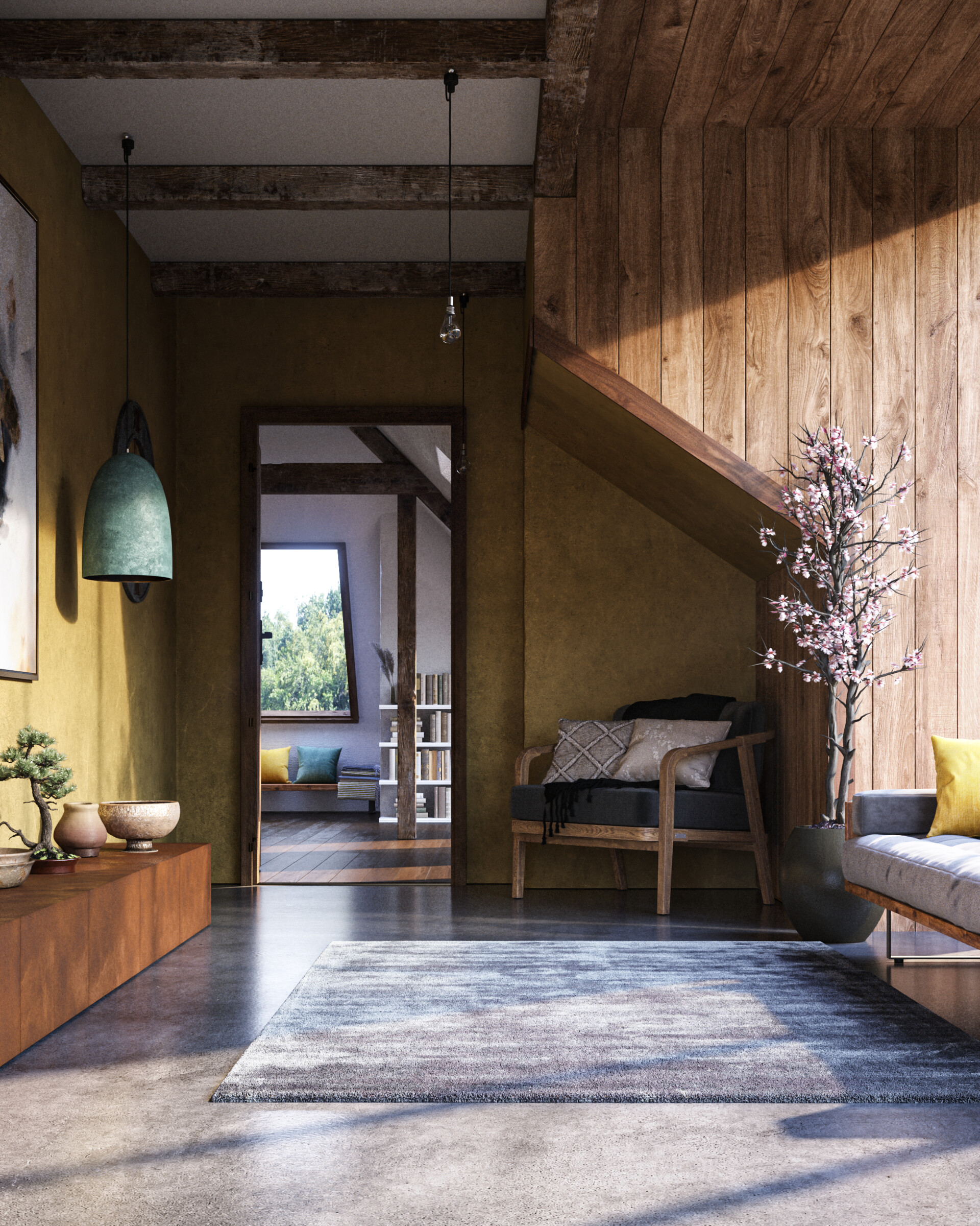 ArtStation - Wabi Sabi Inspired Interior