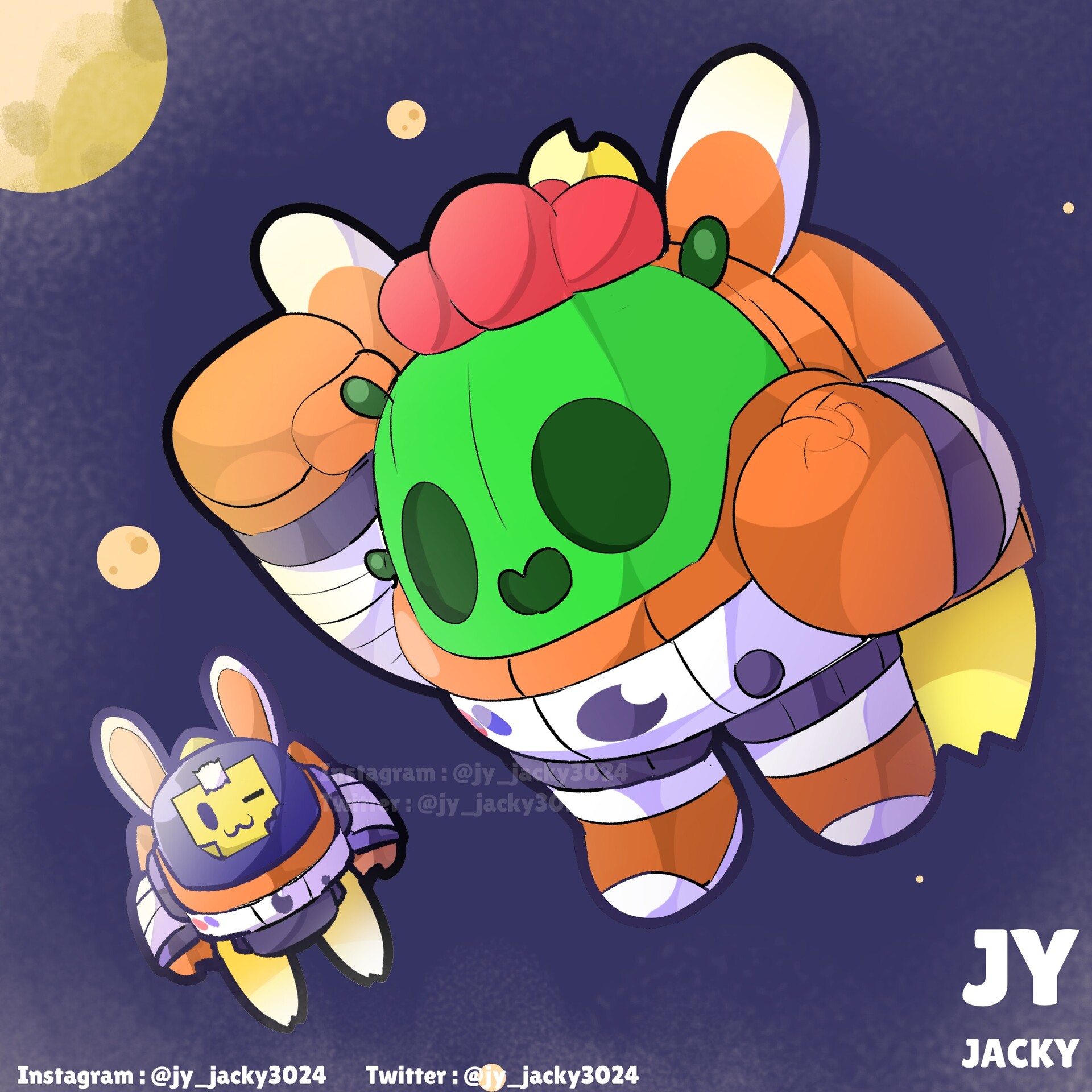 Jacky Yang - Lunar Spike and Lunar Sprout Fanart Brawl stars