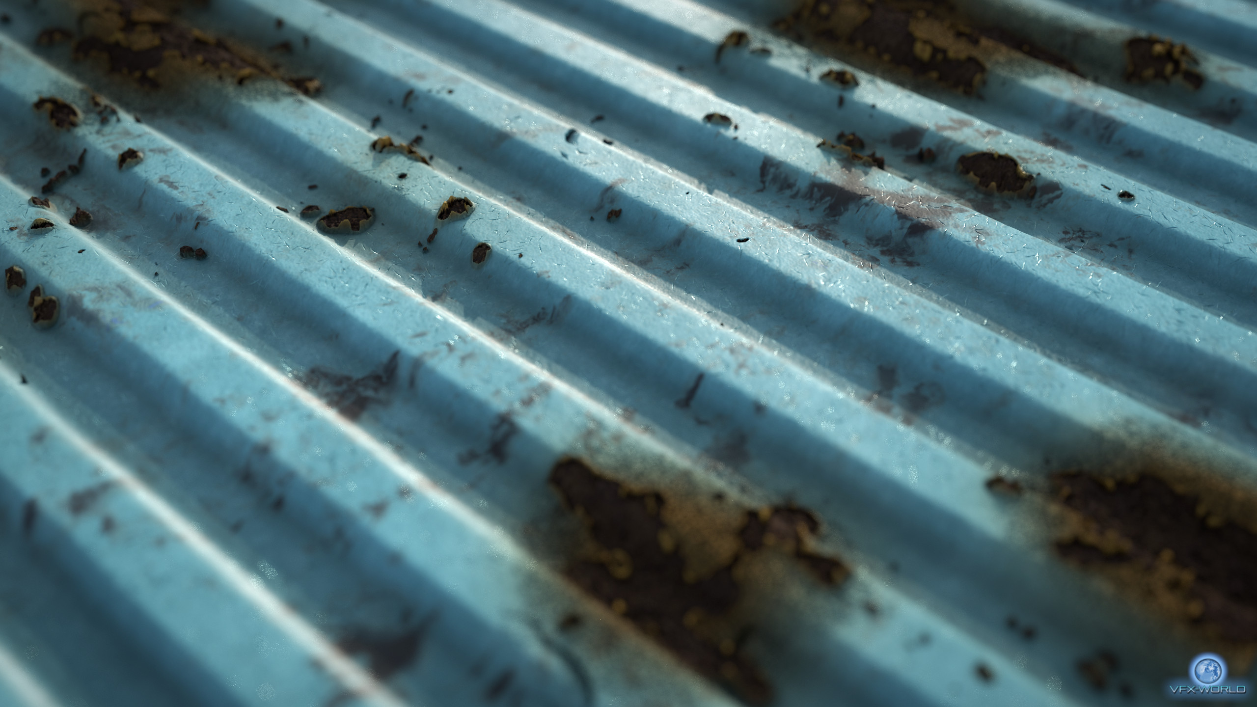 Daniel Badtke - Worn Rusty Metal Container with Peeling Paint PBR ...