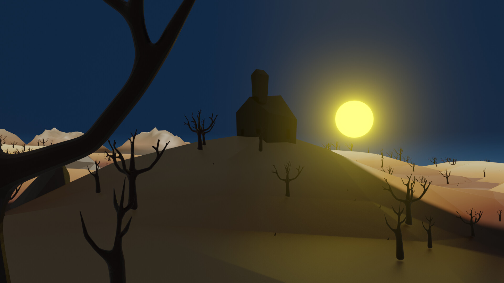 ArtStation - MI247 Project 2 - Low Poly Environment: Buried Desert ...