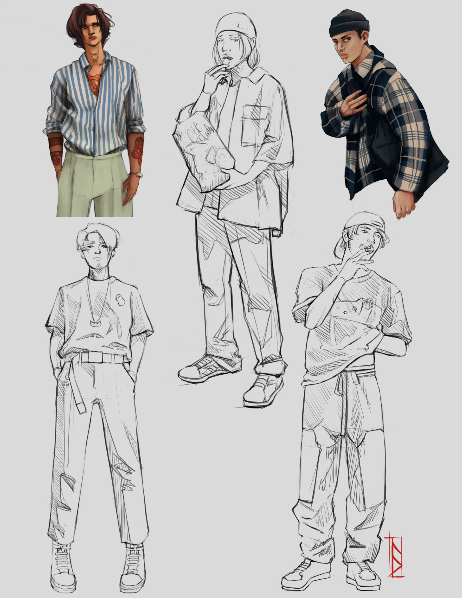 how to draw casual clothes