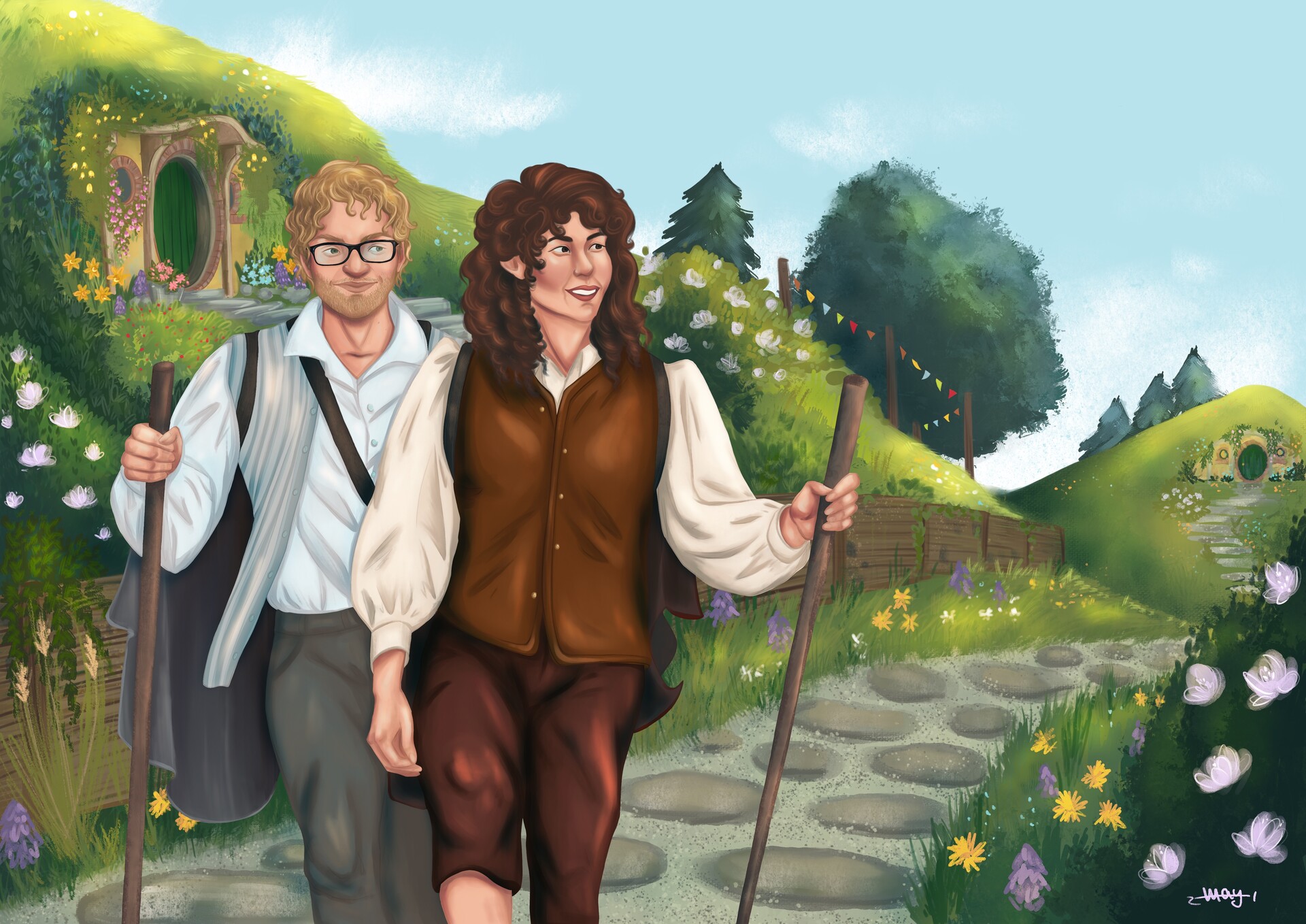 ArtStation - LotR themed couple portrait