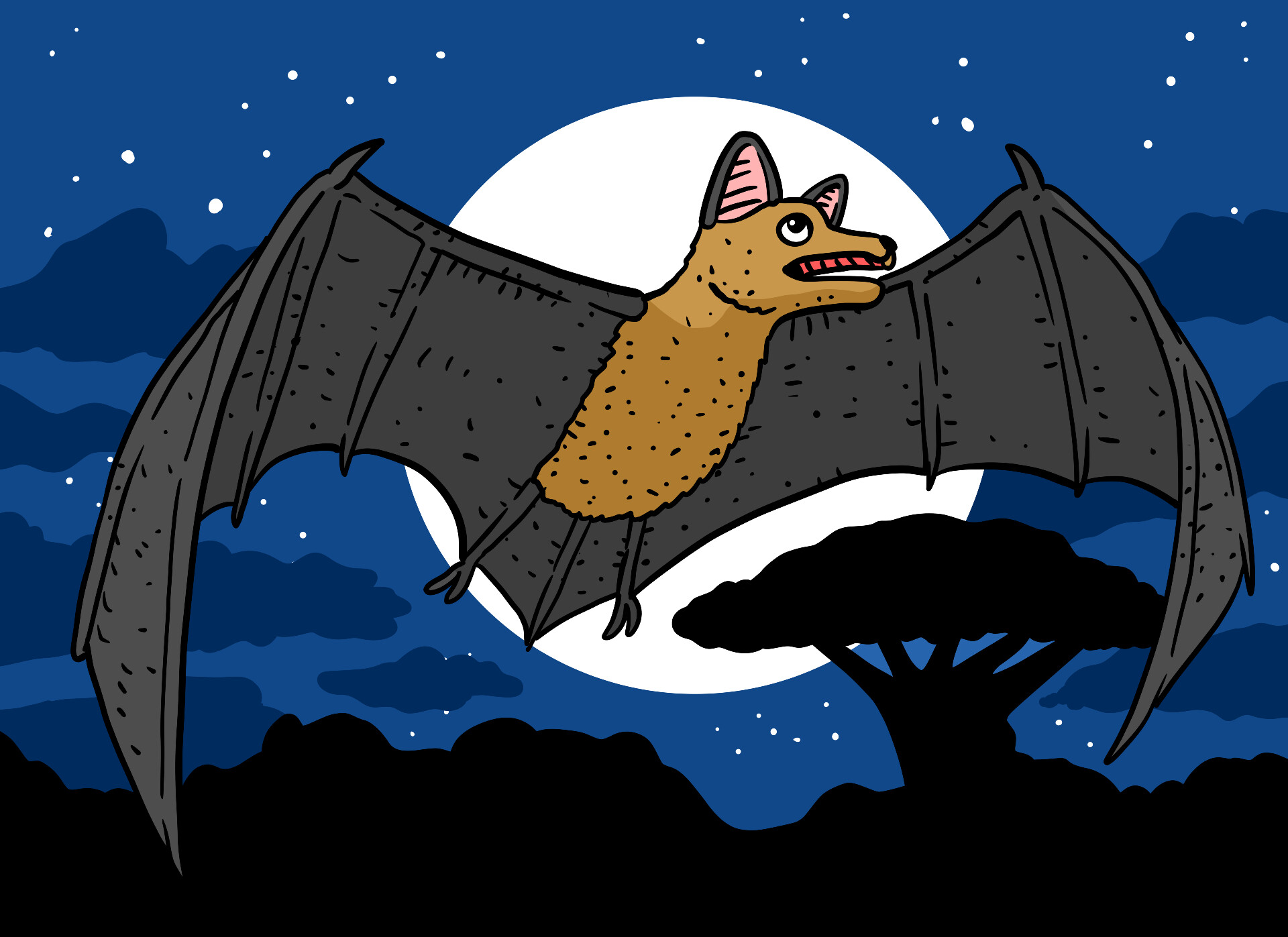 ArtStation - a giant bat. tropical landscape.