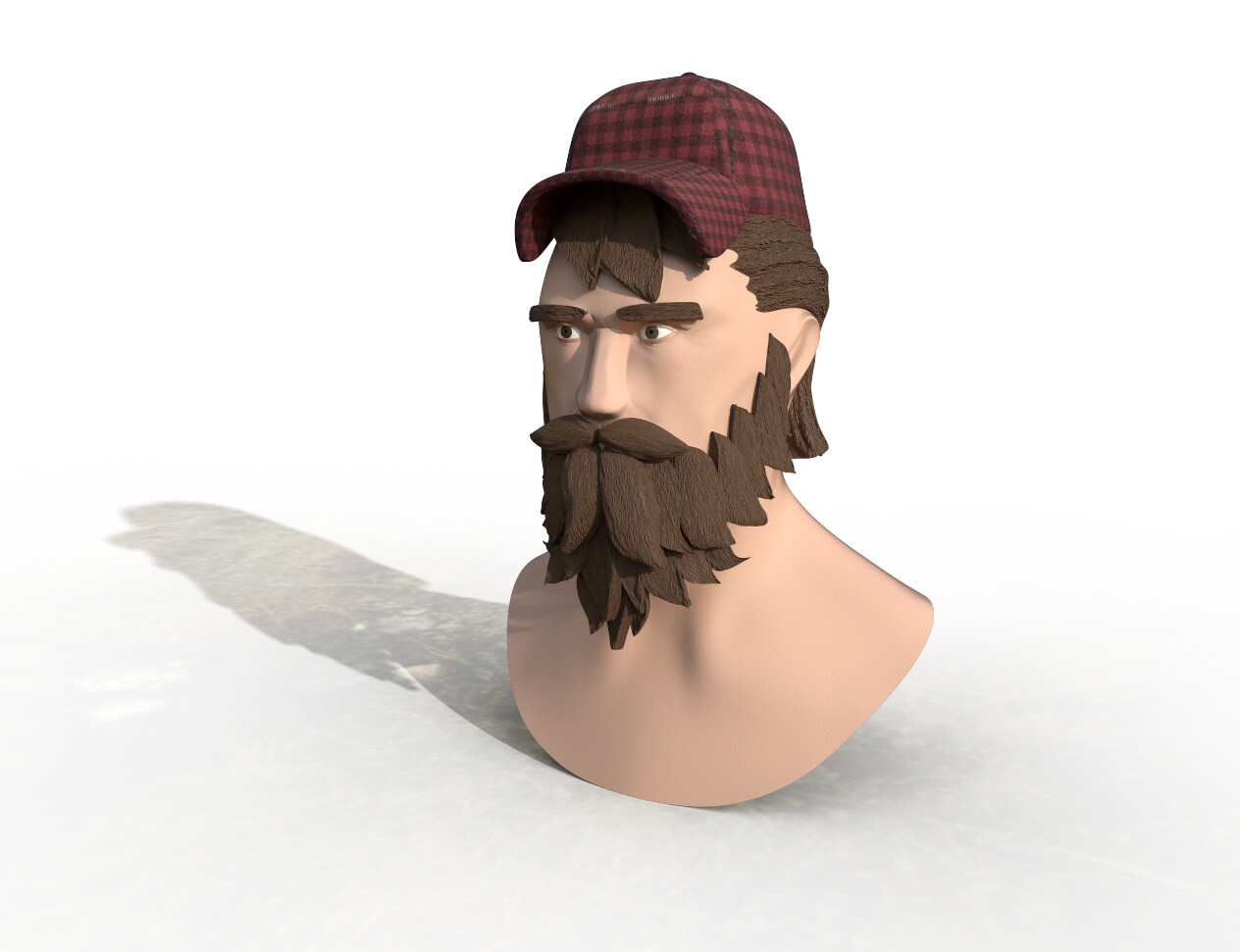 ArtStation - Stylized lumberjack character head side view