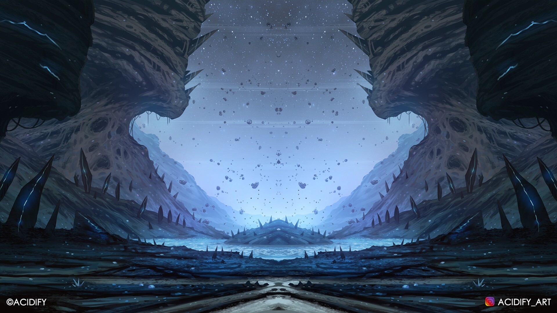 ArtStation - Gravity (Sci-Fi Fantasy Landscape / Symmtery Art)