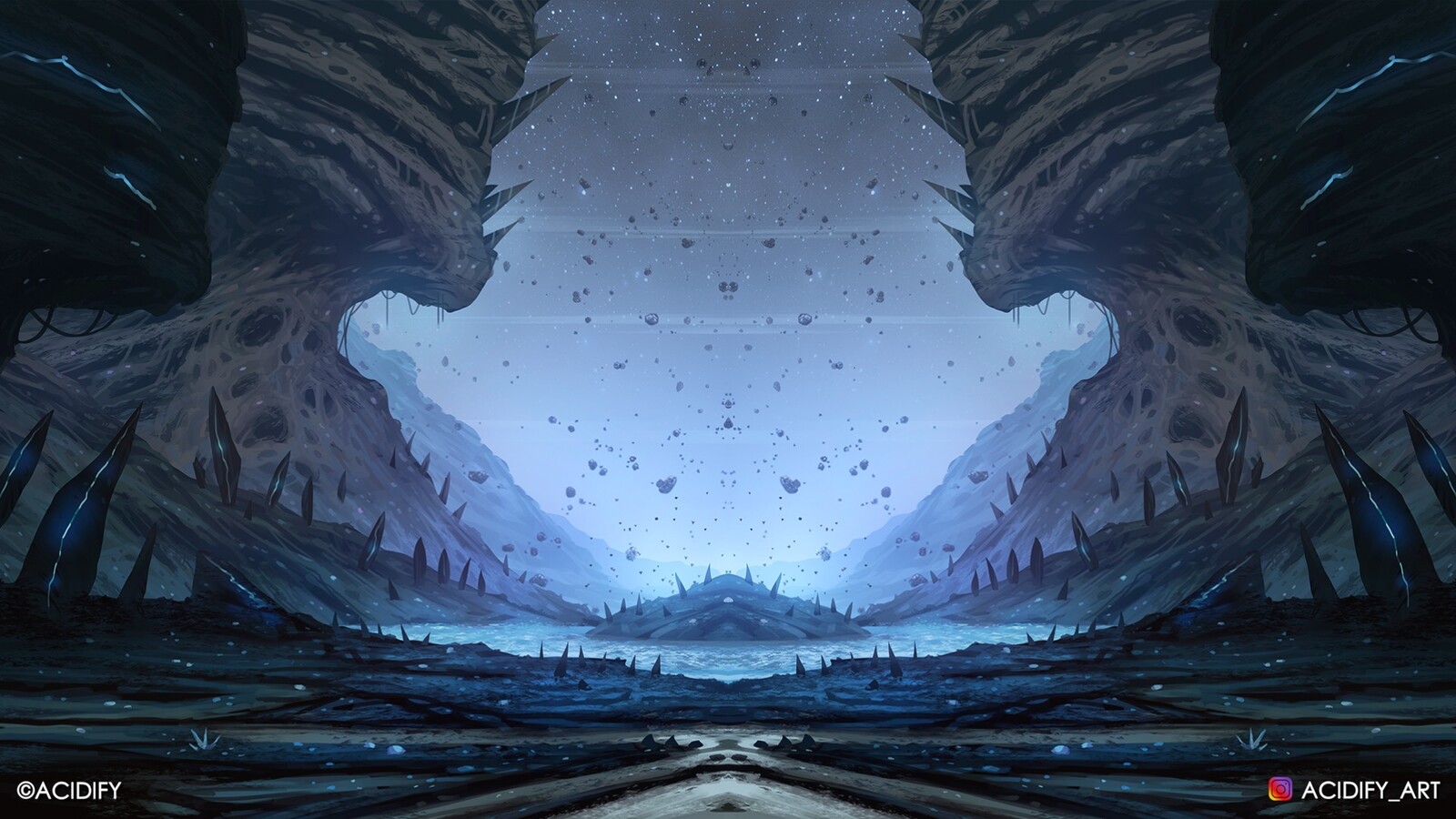 Acidify Art - Gravity (Sci-Fi Fantasy Landscape / Symmtery Art)