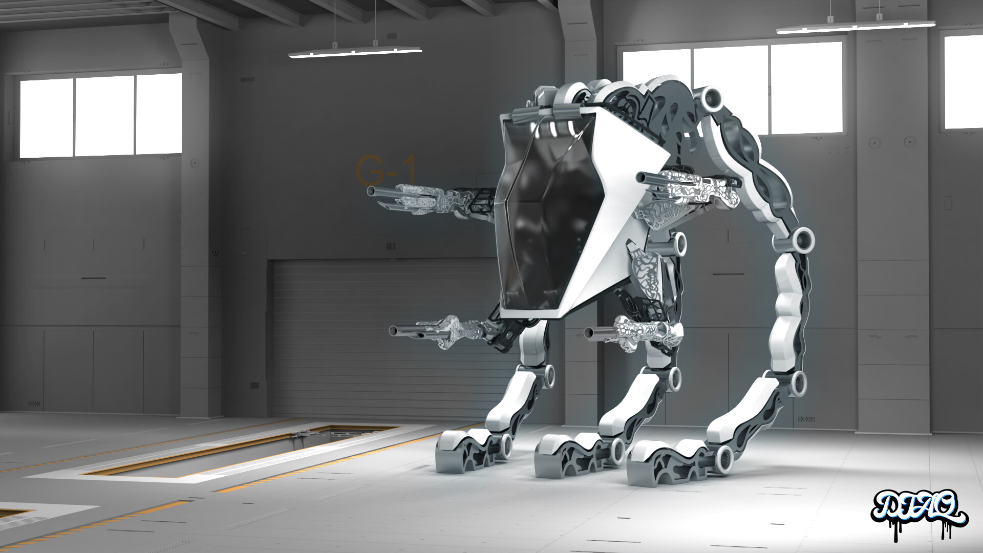 ArtStation - Tripedal Warrior Mech