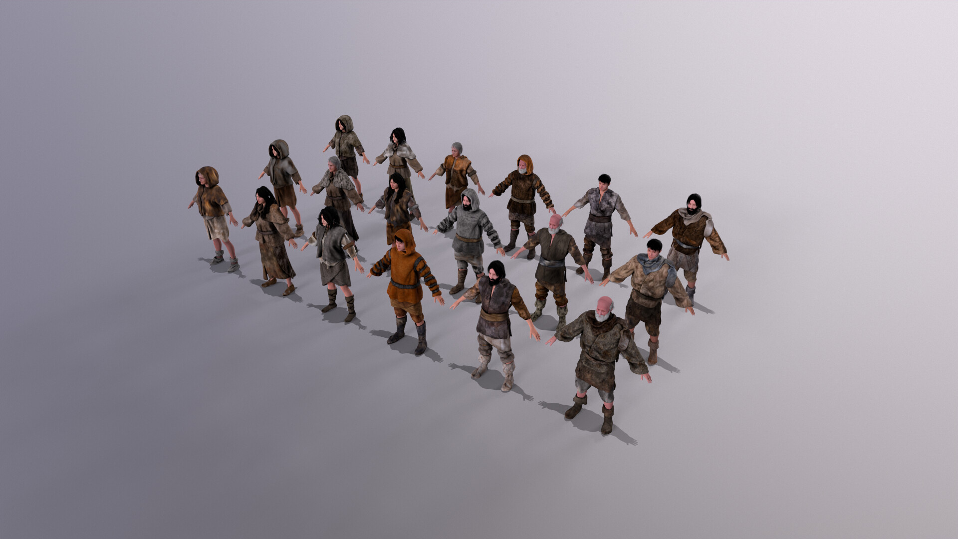 ArtStation - Ancient People (Low Poly crowd for animation)