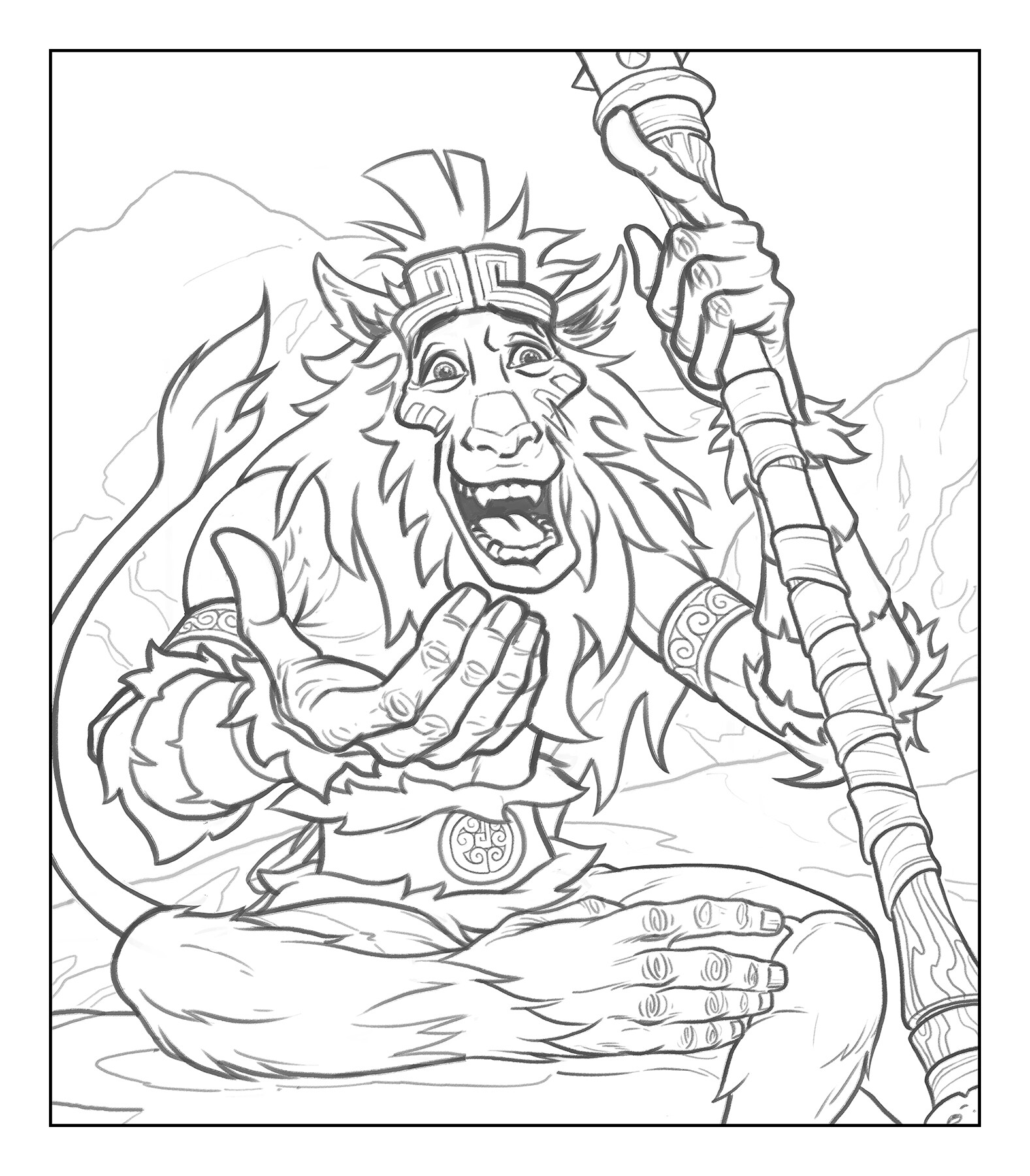 monkey king coloring pages printable