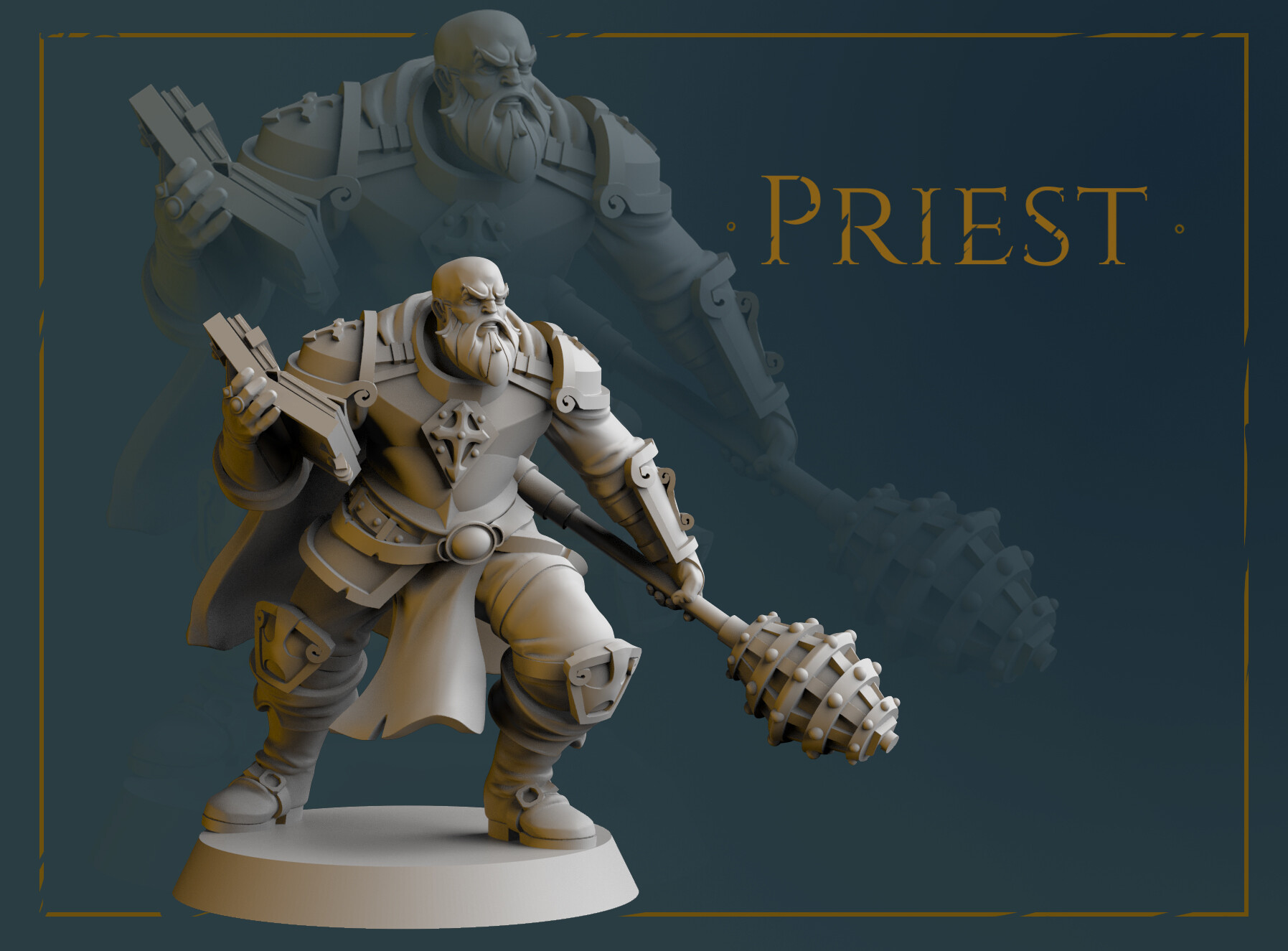 ArtStation - Priest DnD miniature