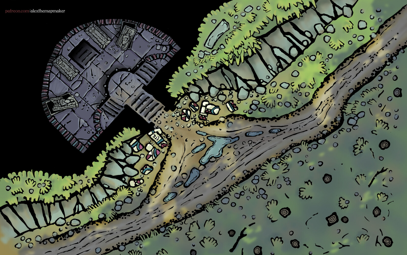 Alex Pepper - BATTLEMAPS - Ancinet Temple