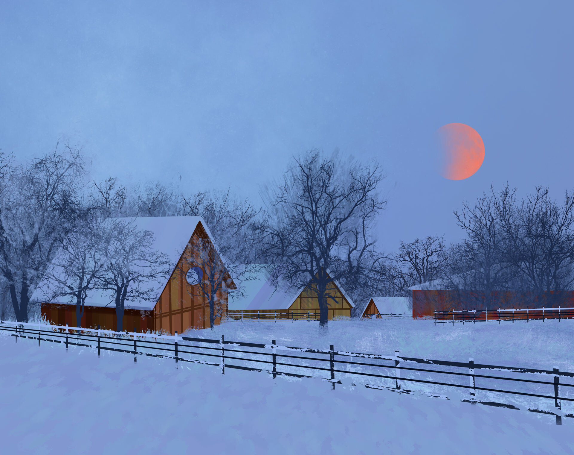 ArtStation - Red moon