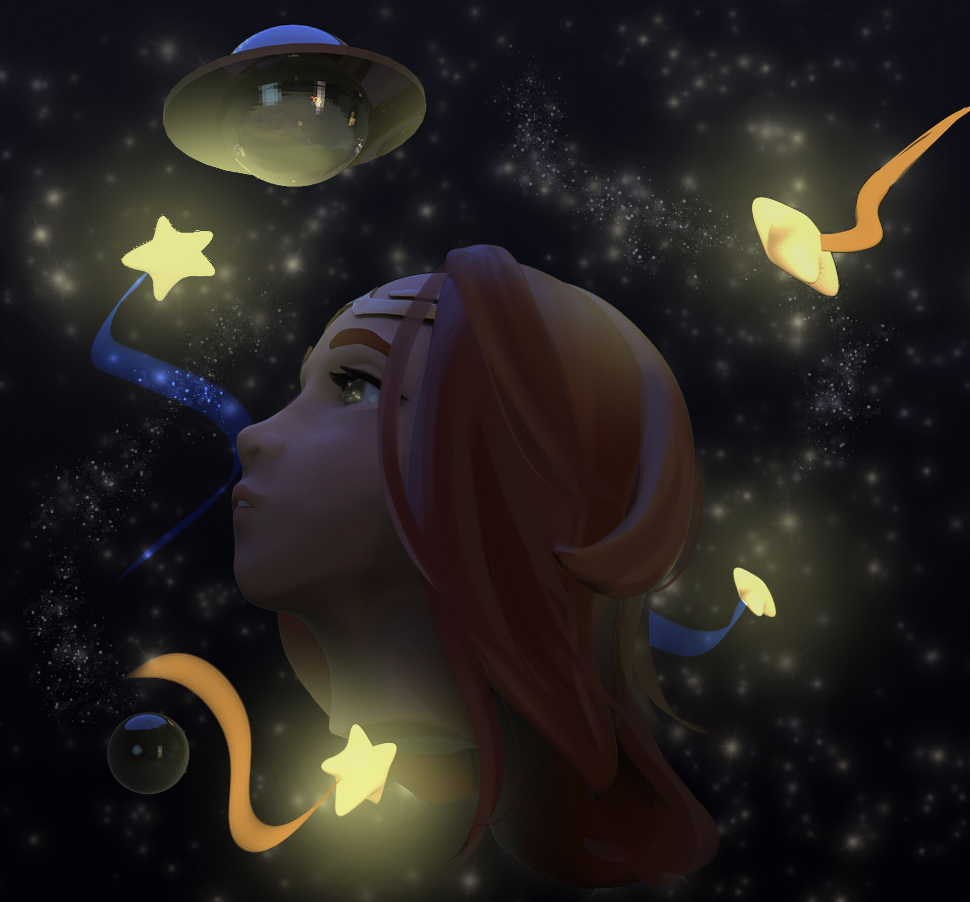 ArtStation - Star girl (3d + Photoshop)