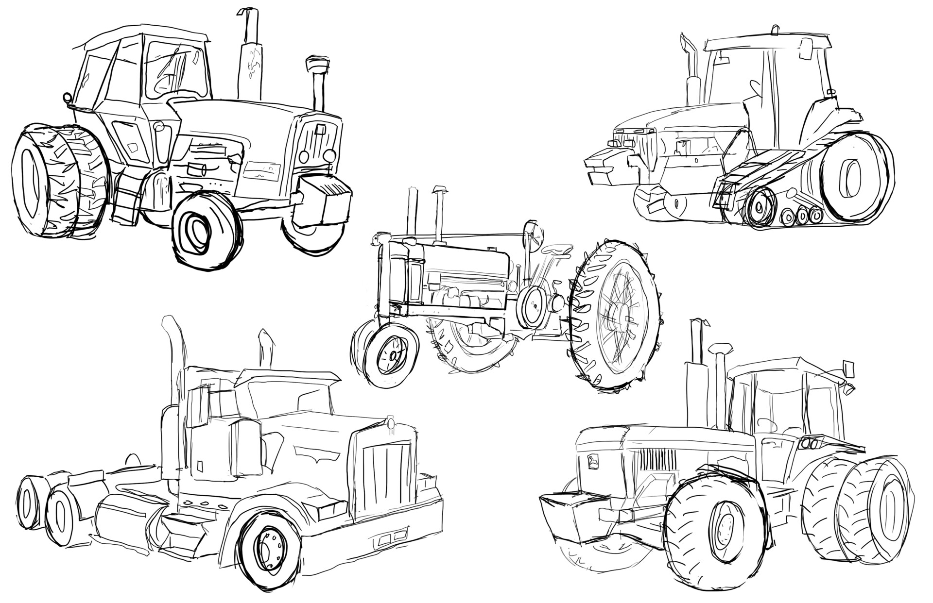 ArtStation - Tractor observation drawings