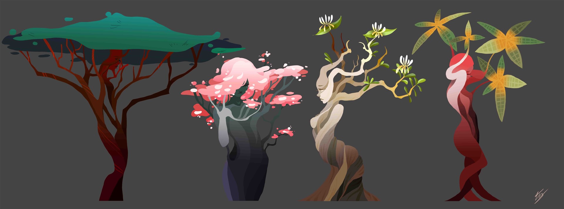 ArtStation - Girls Trees