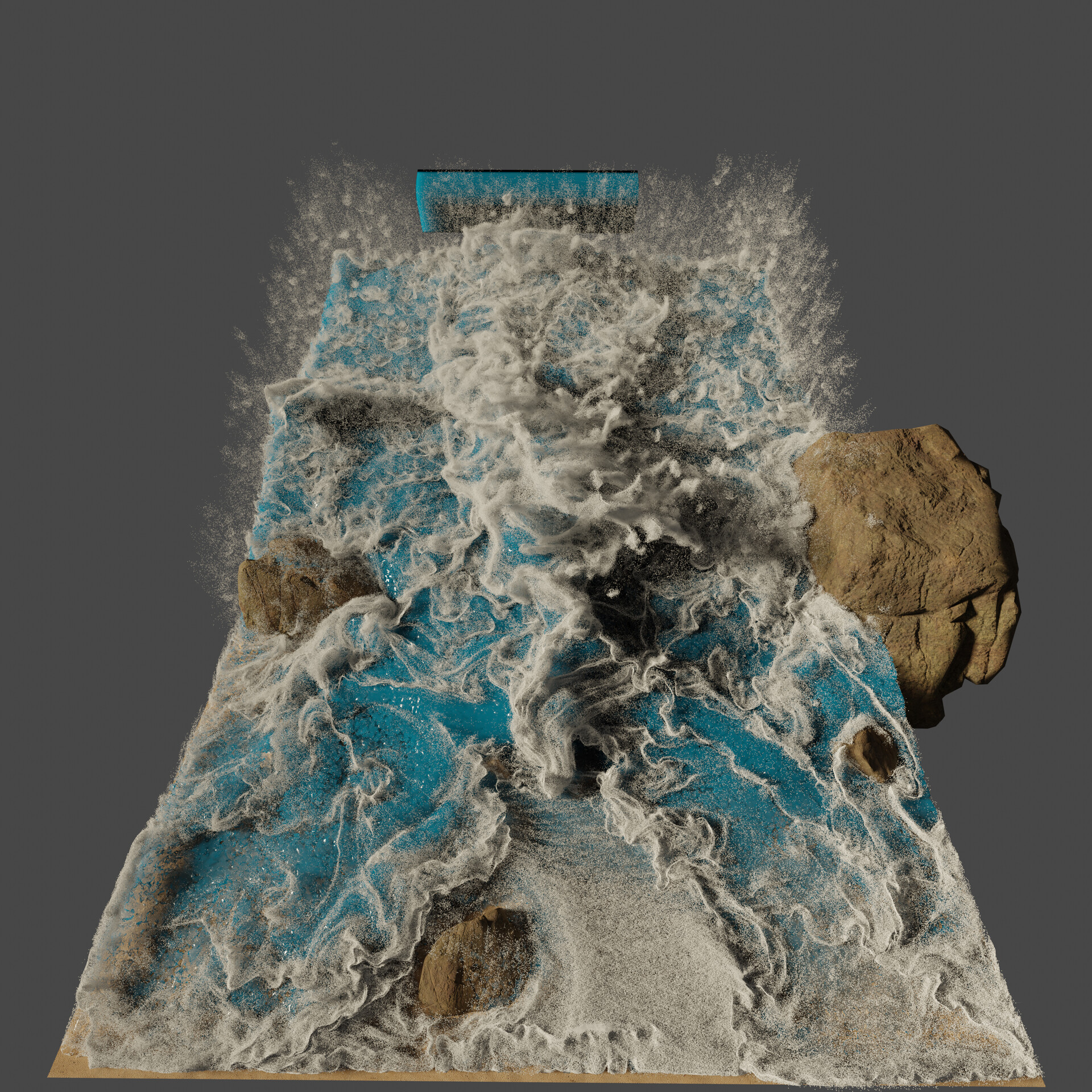 ArtStation - Ongoing Giant Water Simulation 🌊 Beach Scene with FlipFluids