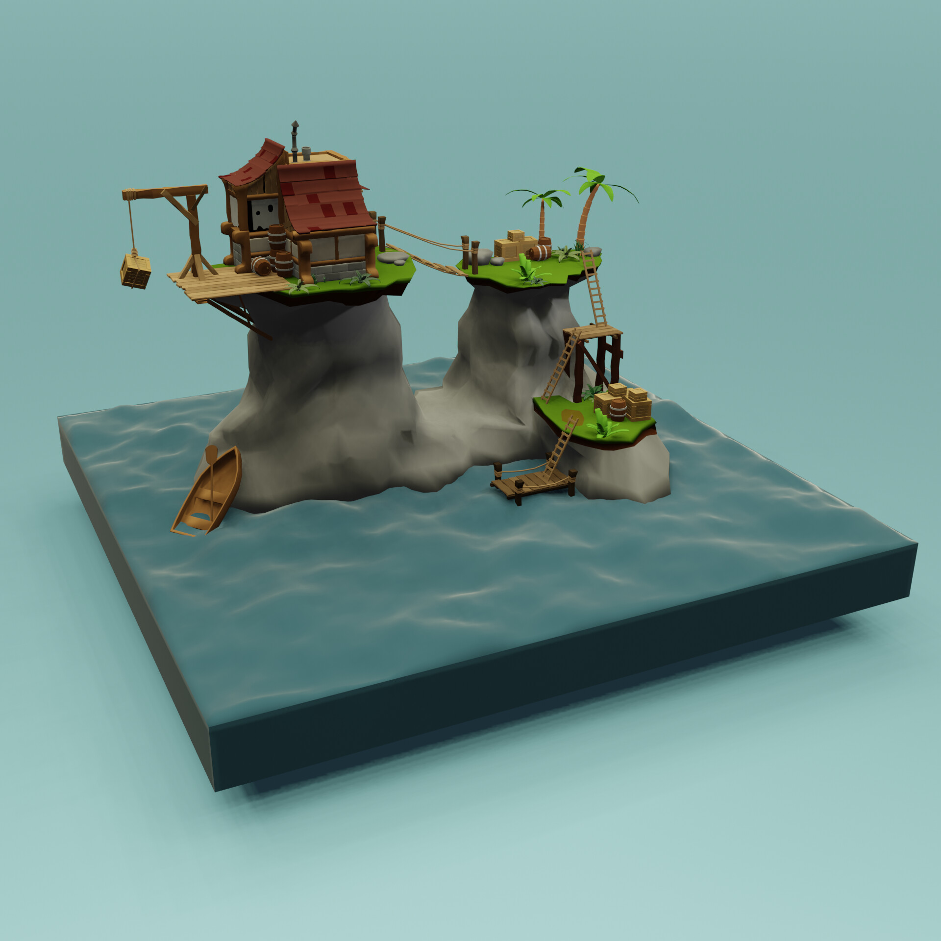 ArtStation - Low Poly Pirate Islande