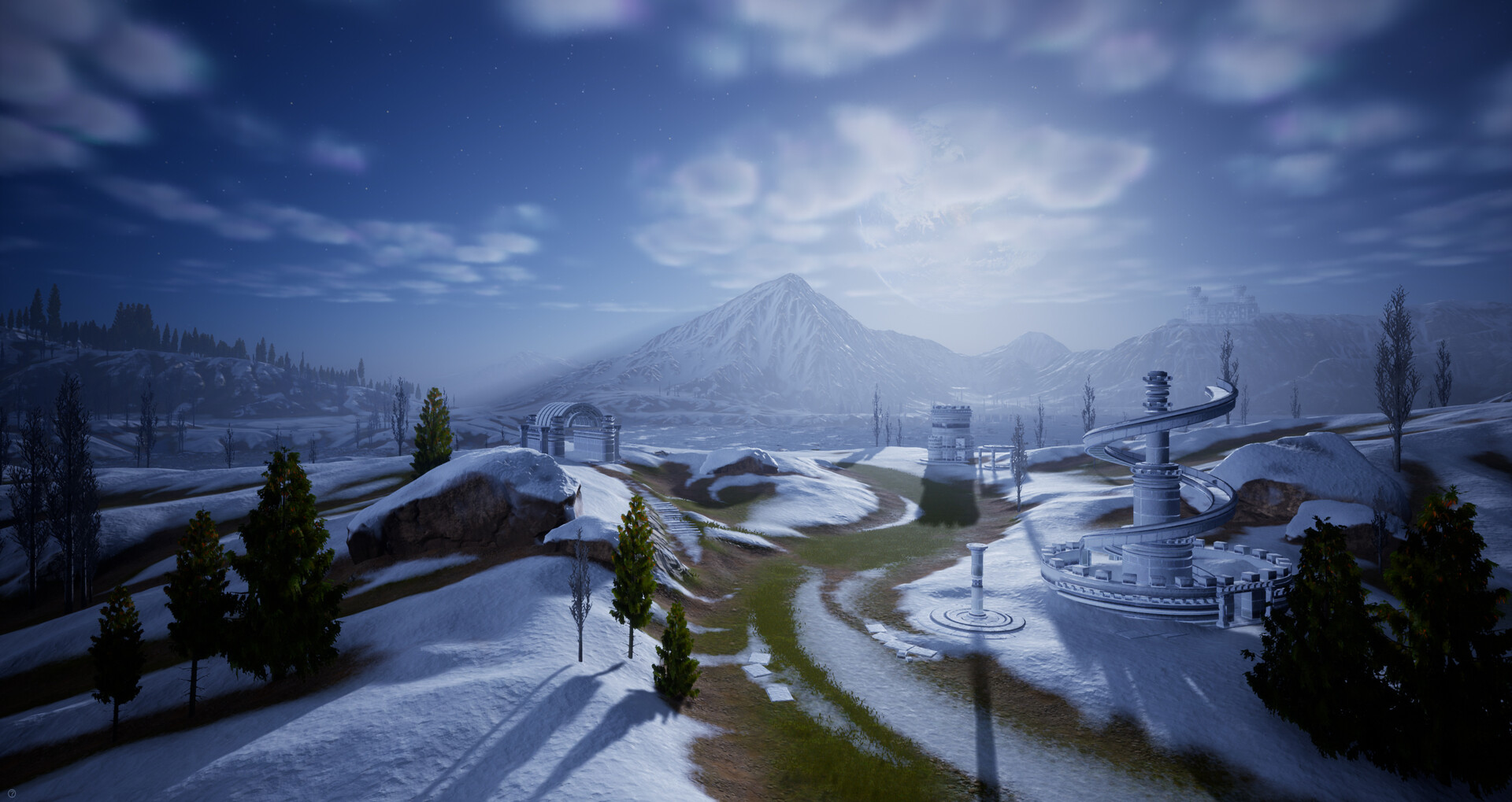 ArtStation - UE4 Environment - Arctic Mountain Pass