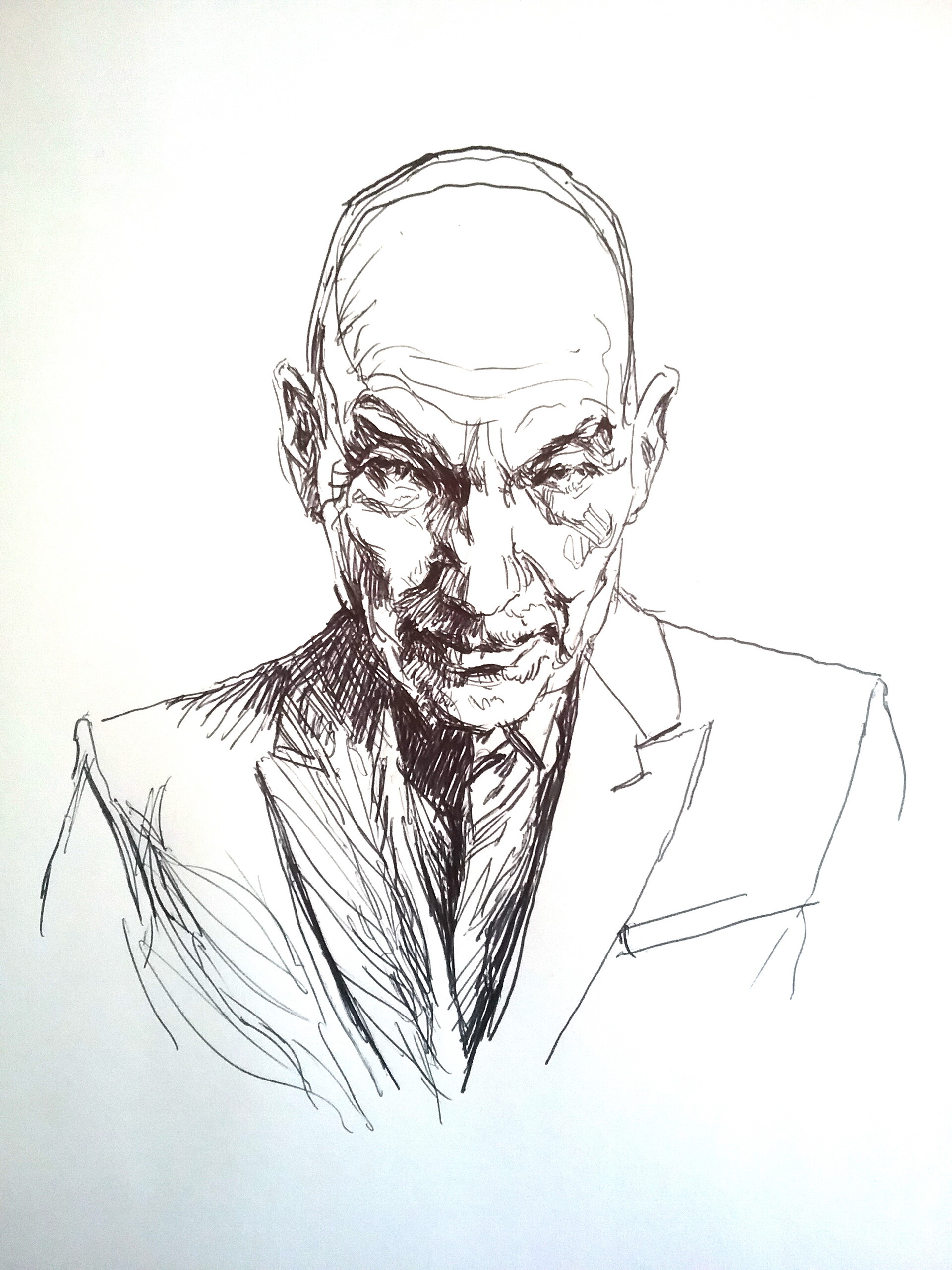 ArtStation - Patrick Stewart Ballpoint Pen