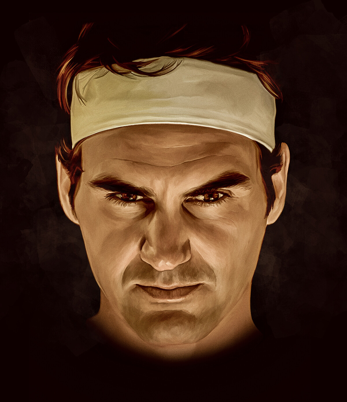 Sam Brannan - Roger Federer close up portrait. Digital artwork print ...