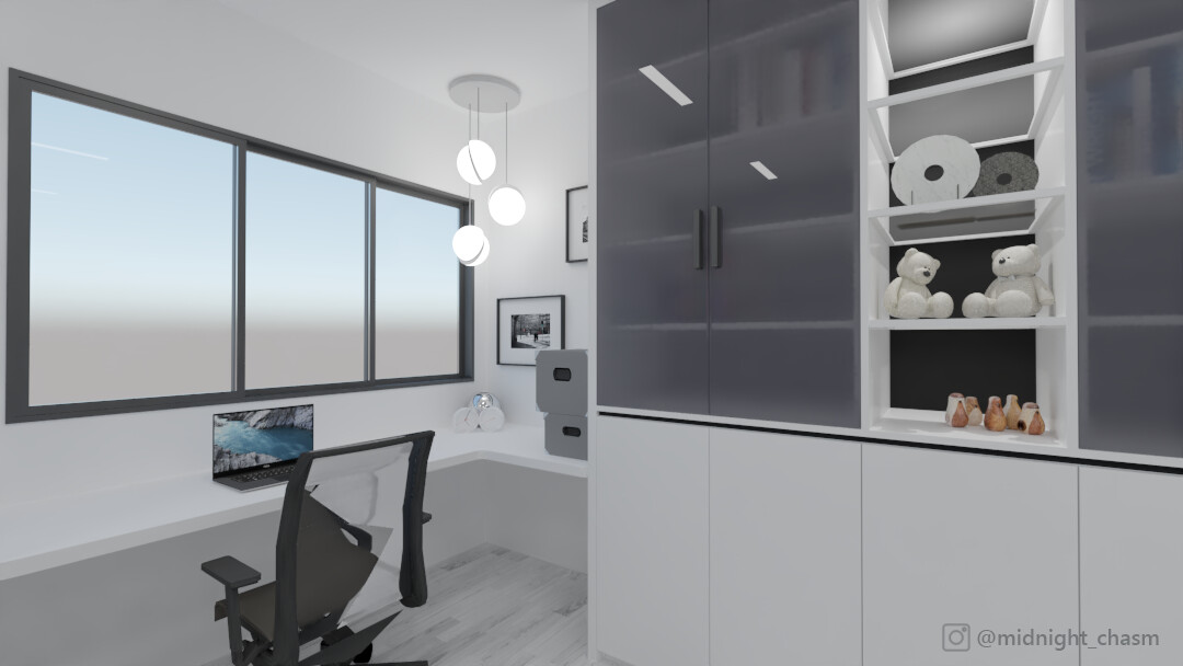 MidnightChasm - Black and White Bedroom