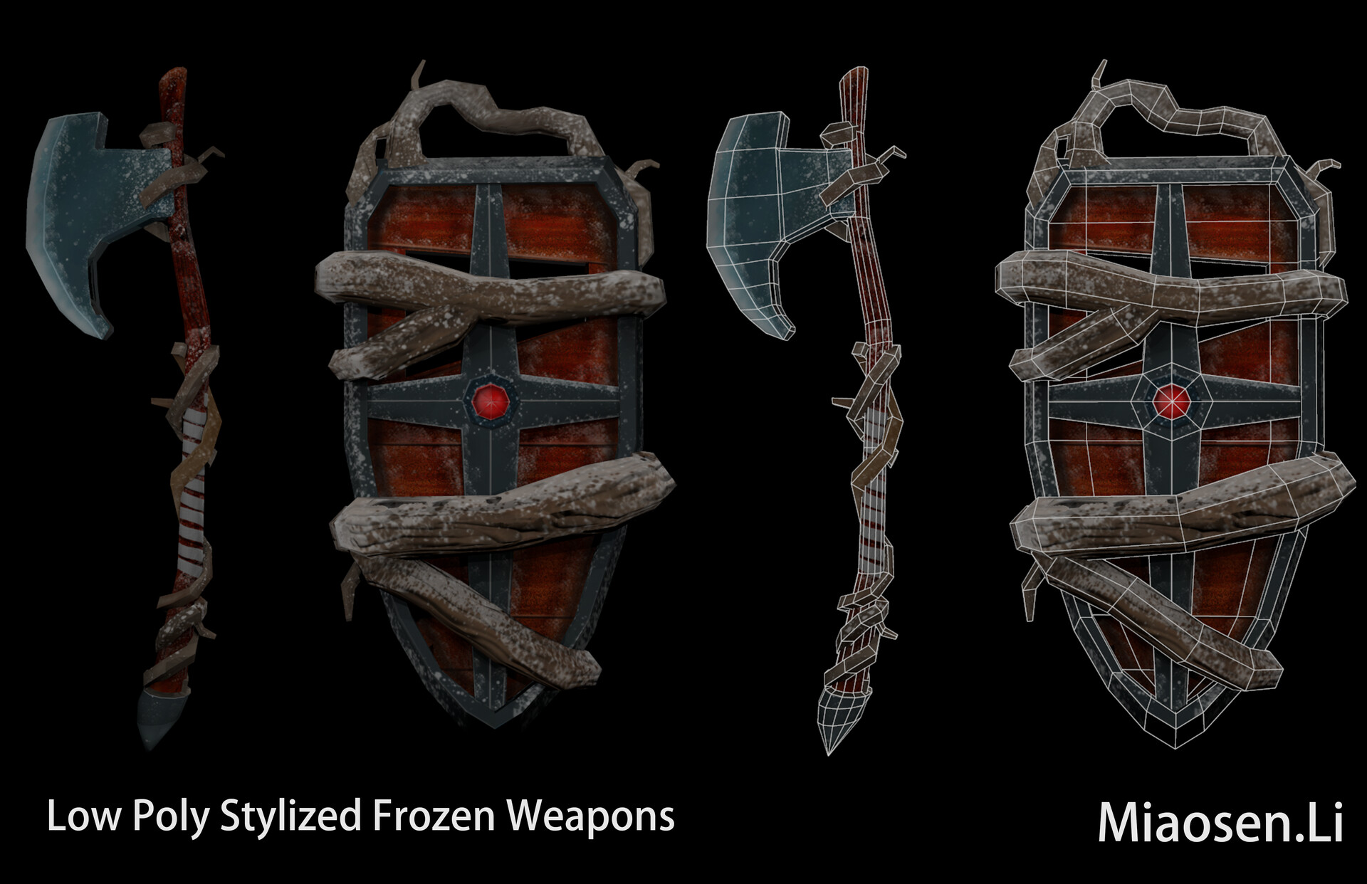 Miaosen Li - Low-Poly Stylized Frozen Weapons
