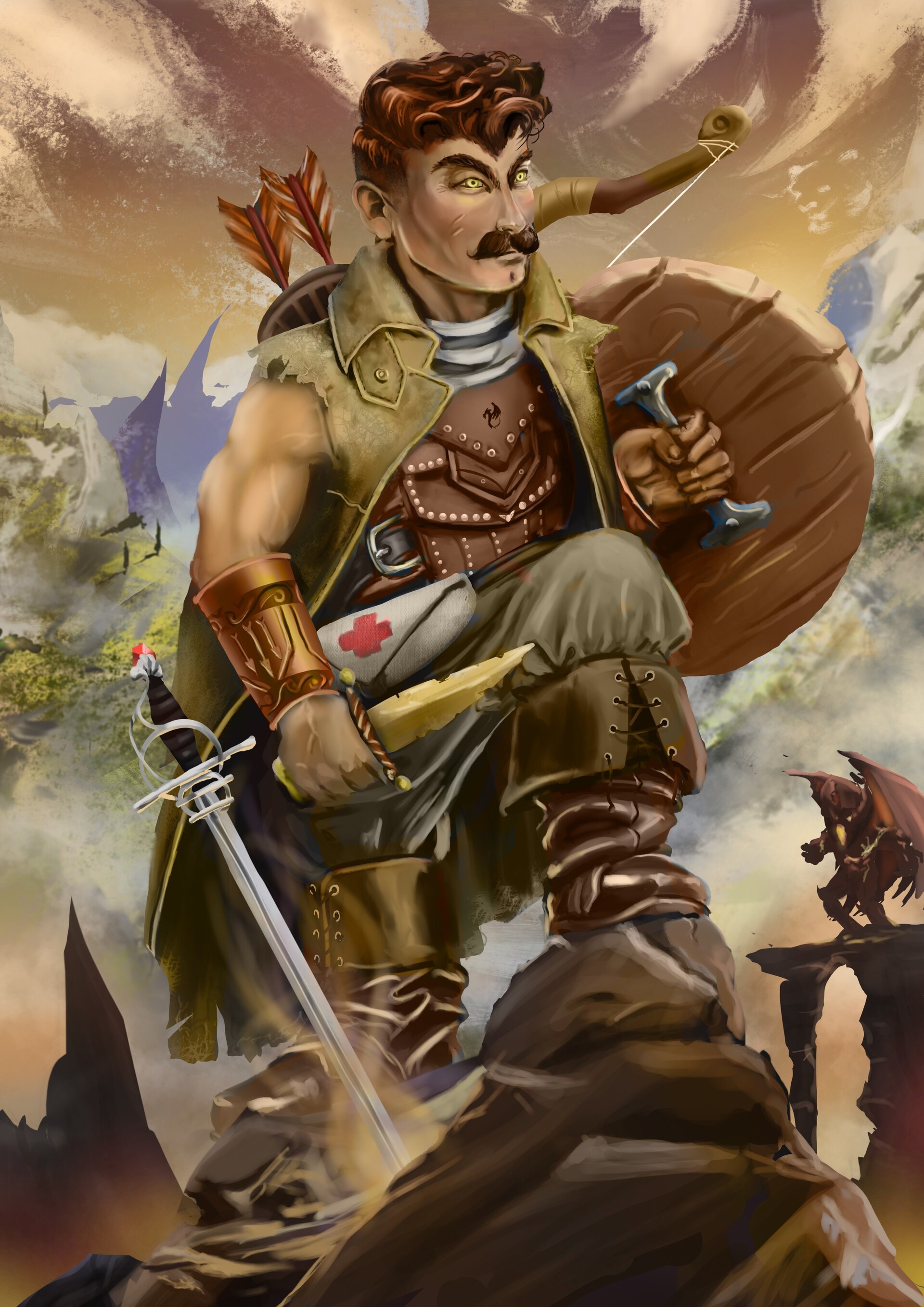 ArtStation - Hill Dwarf and the pit feind