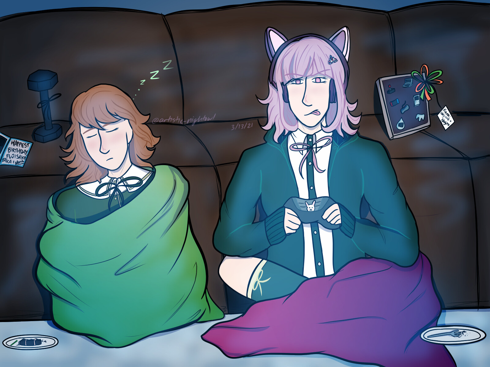 ArtStation - Chihiro and Chiaki Birthday Art