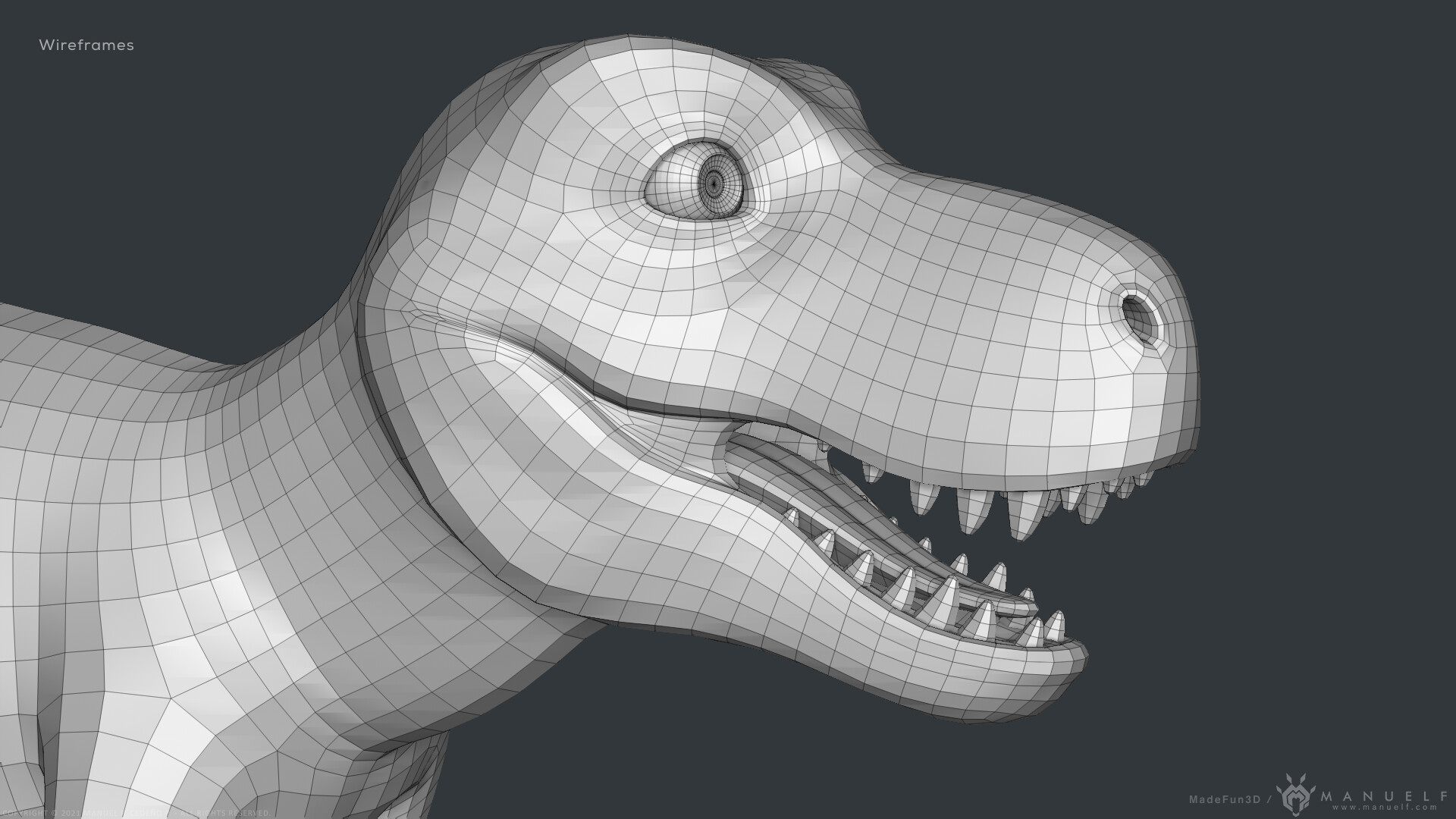 Manuel F. Cedeño - Stylized Cartoon T-rex Tyrannosaur Dinosaur