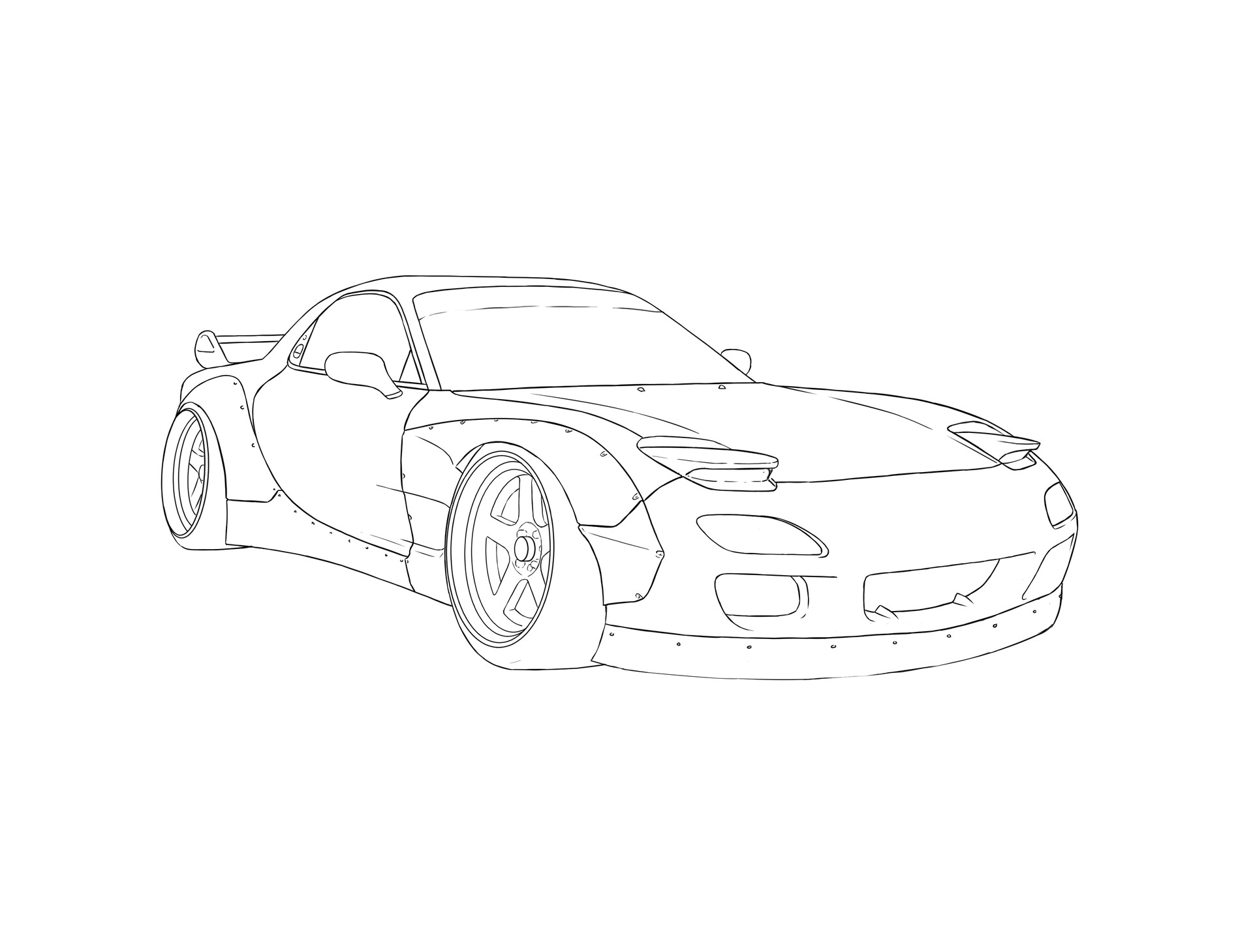 how to draw a jdm car