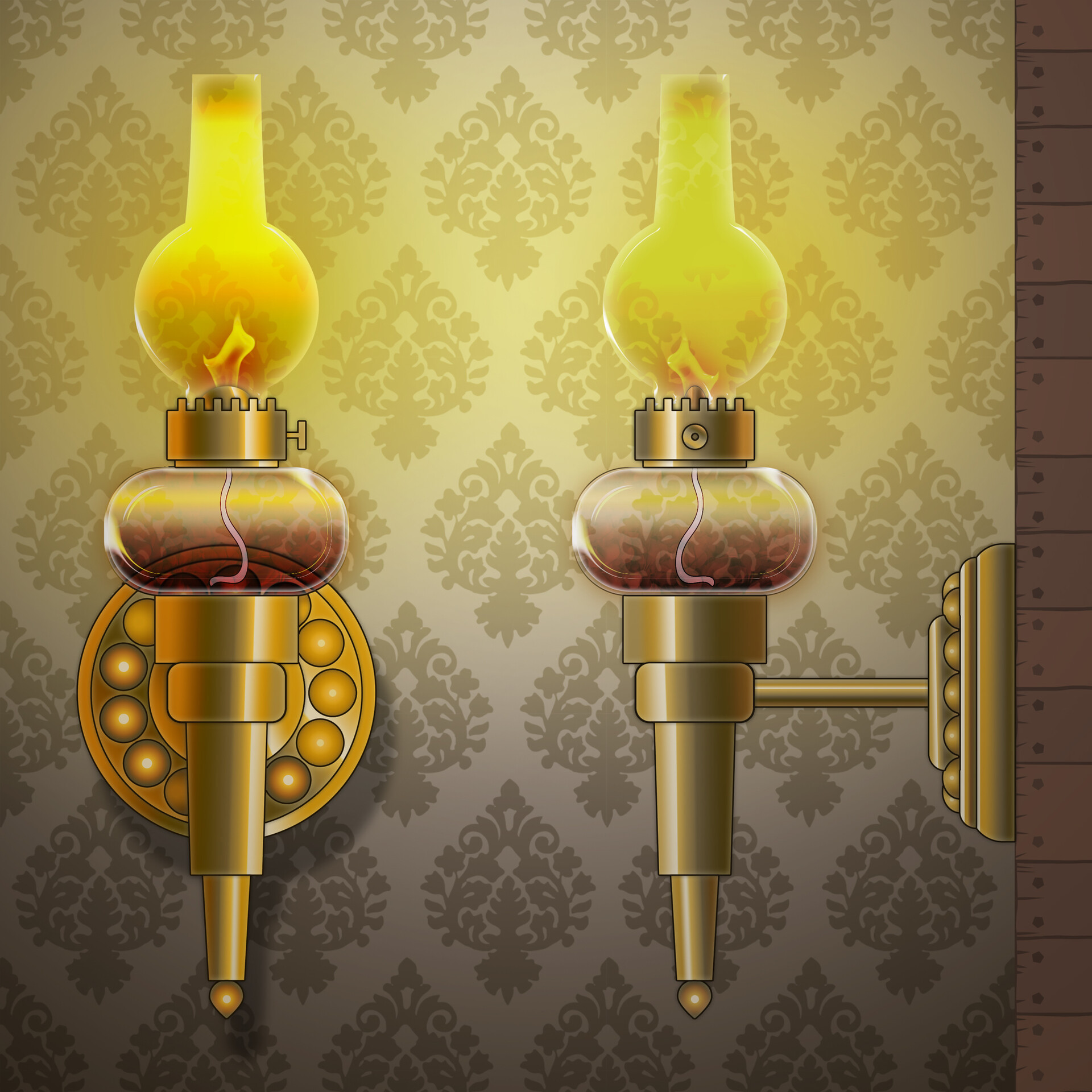 ArtStation - Kerosene lamp. Props for a project in a gaming studio.