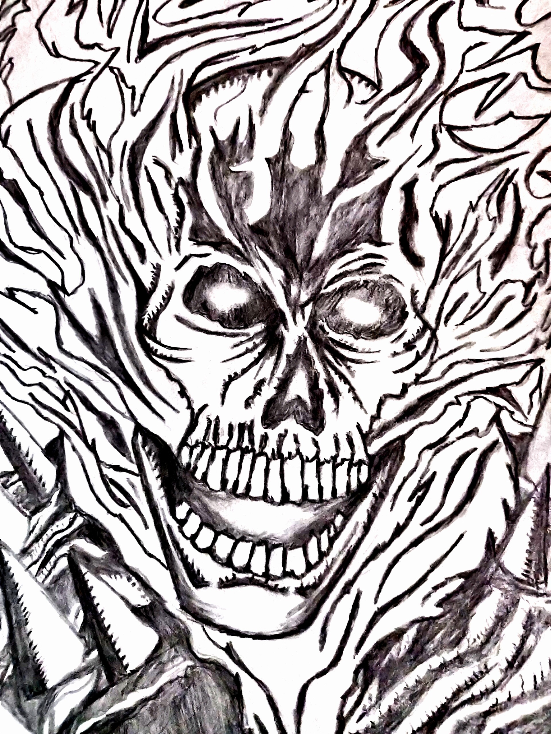 Ghost Rider Face Drawings In Pencil