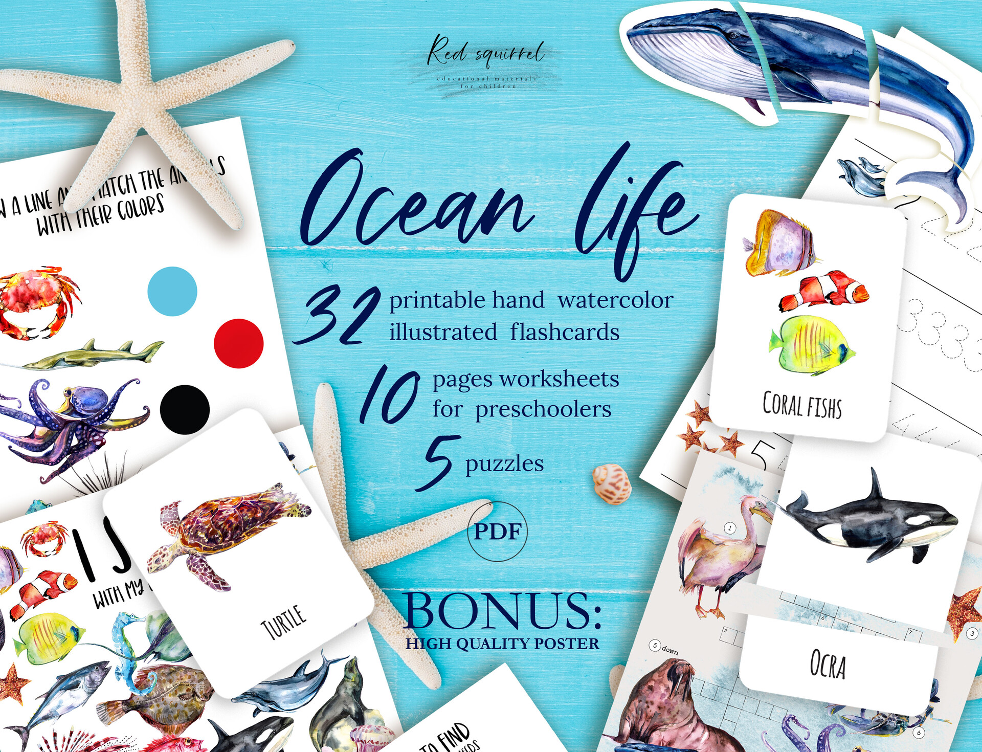 ArtStation - Ocean life educational pack for preschoolers