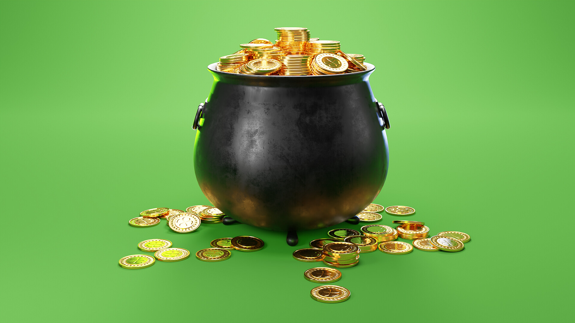 Atlas Labs - St Patricks Day Leprechaun Pot of Gold (3D model)
