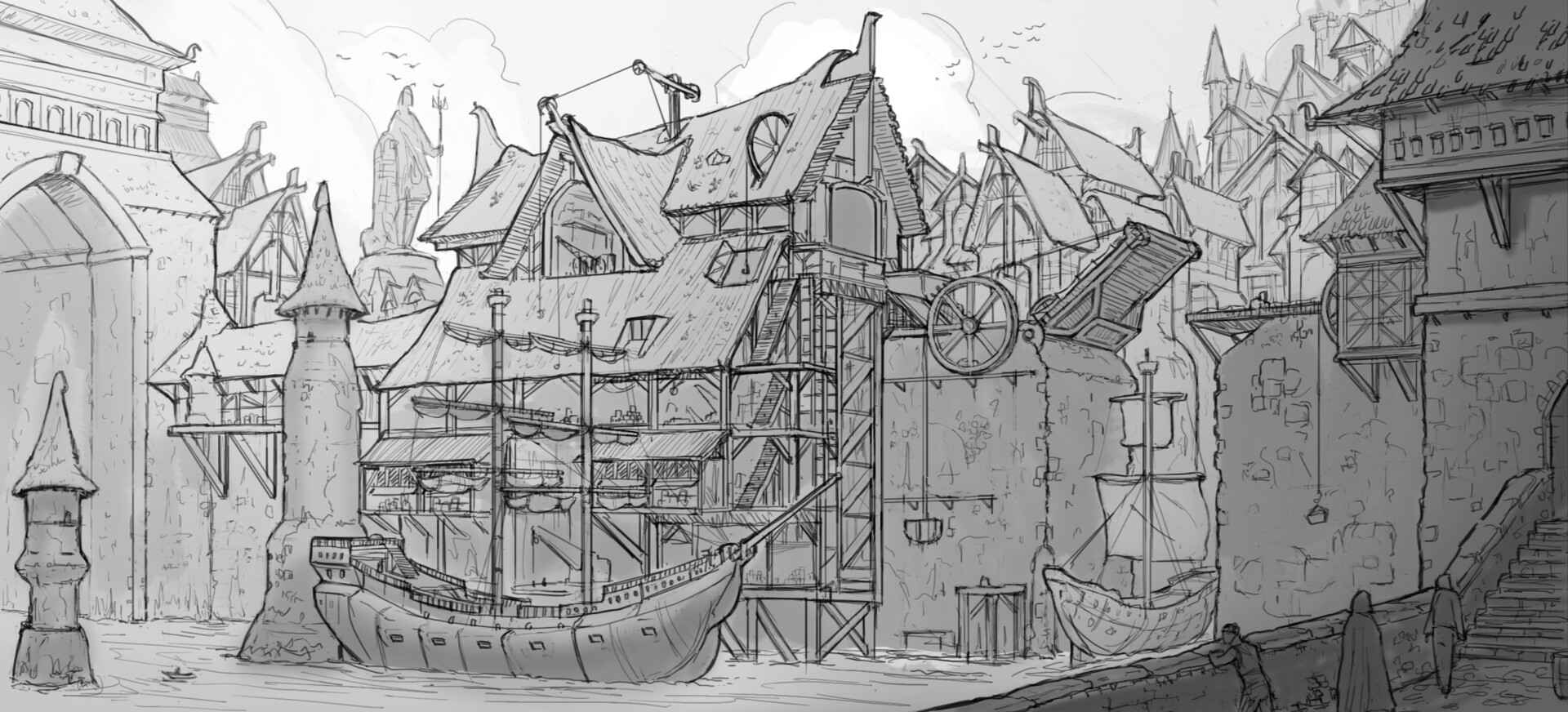 ArtStation - Harbour town