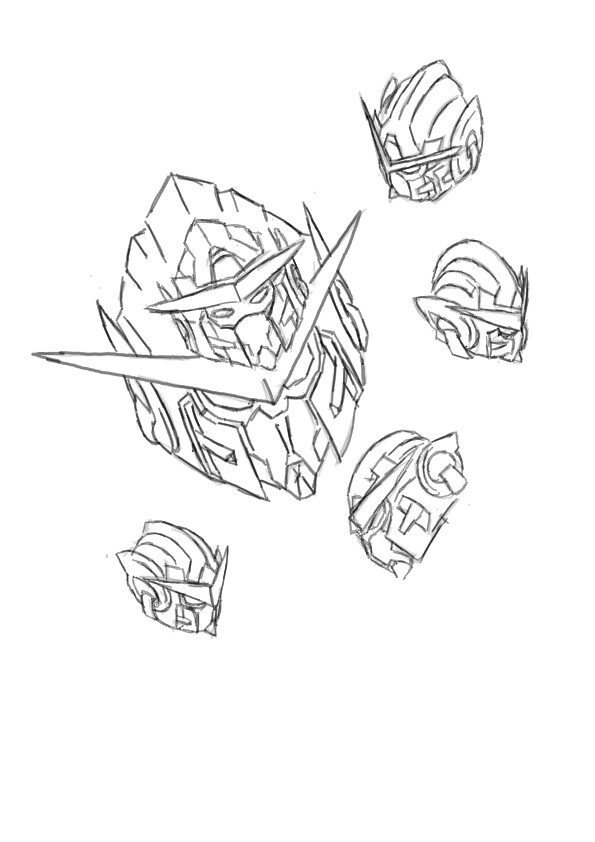 ArtStation - Practice Gundam head view side