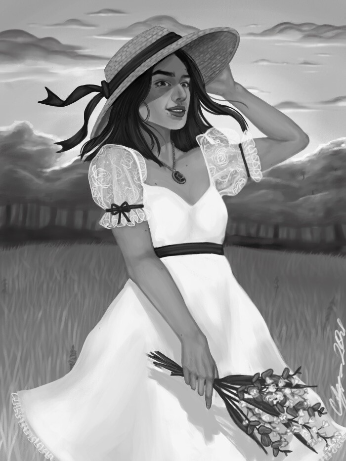 ArtStation - OC practice - greyscale