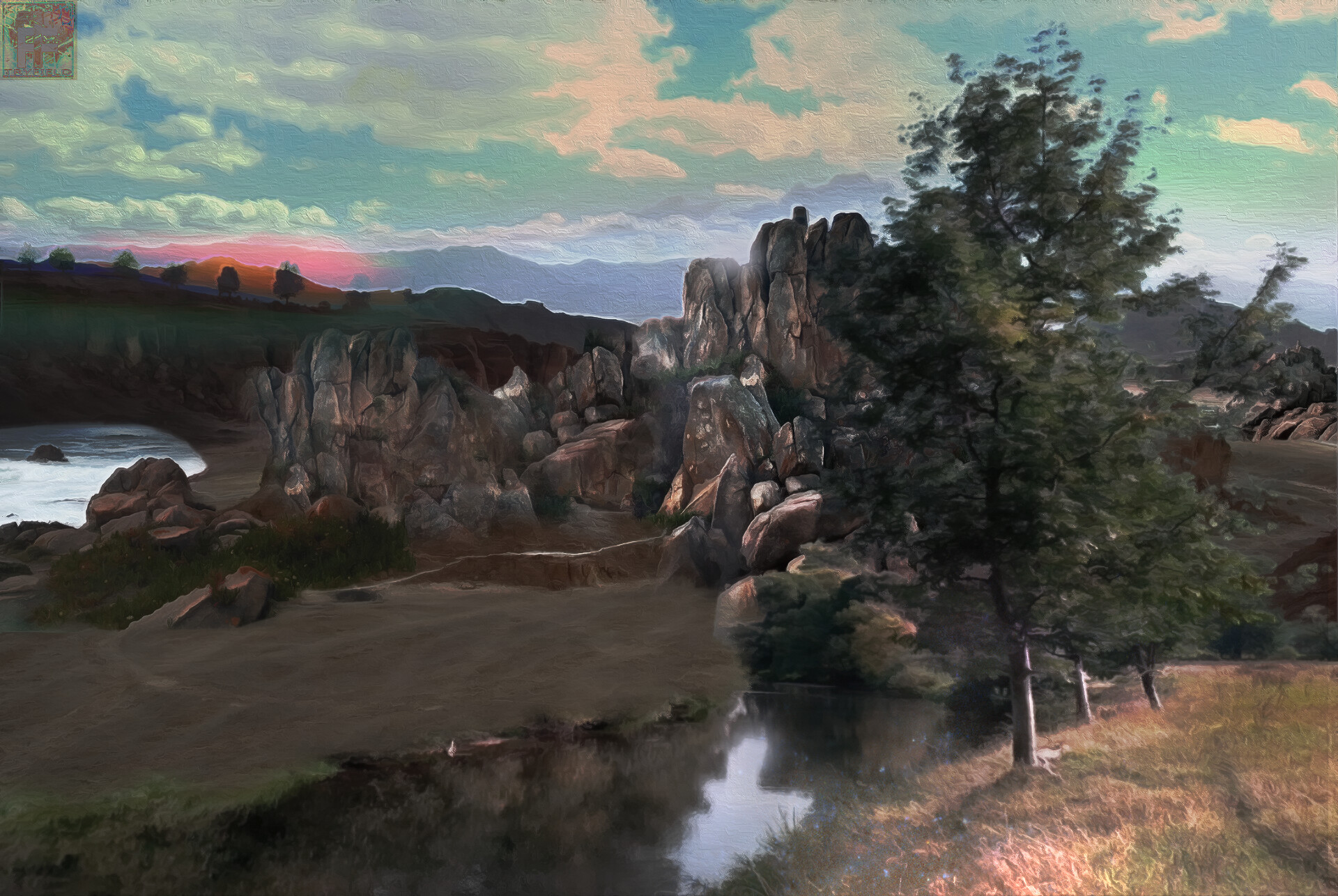 ArtStation - River landscape